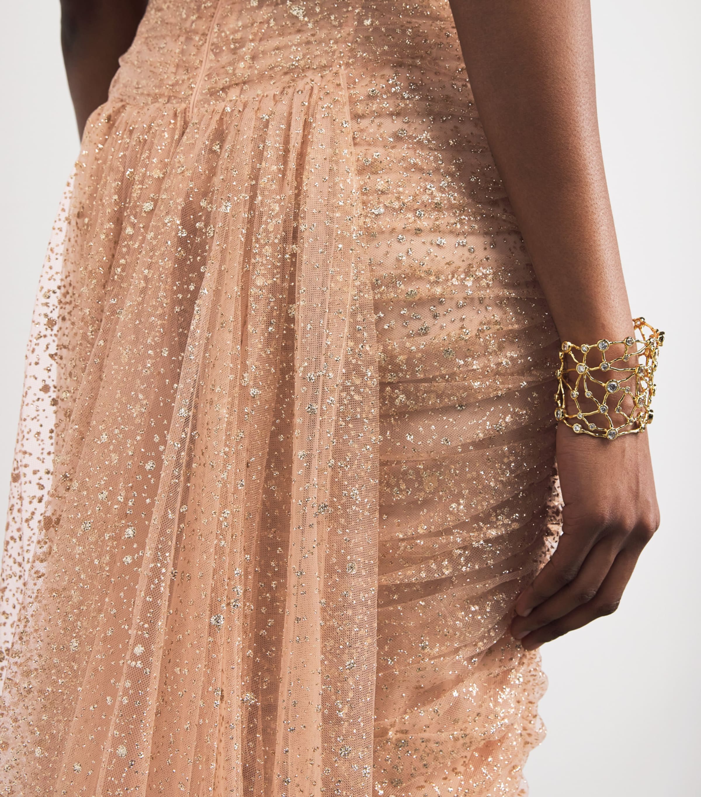 Sandra Mansour Pink Tulle Draped La Rose Gown | Harrods HK