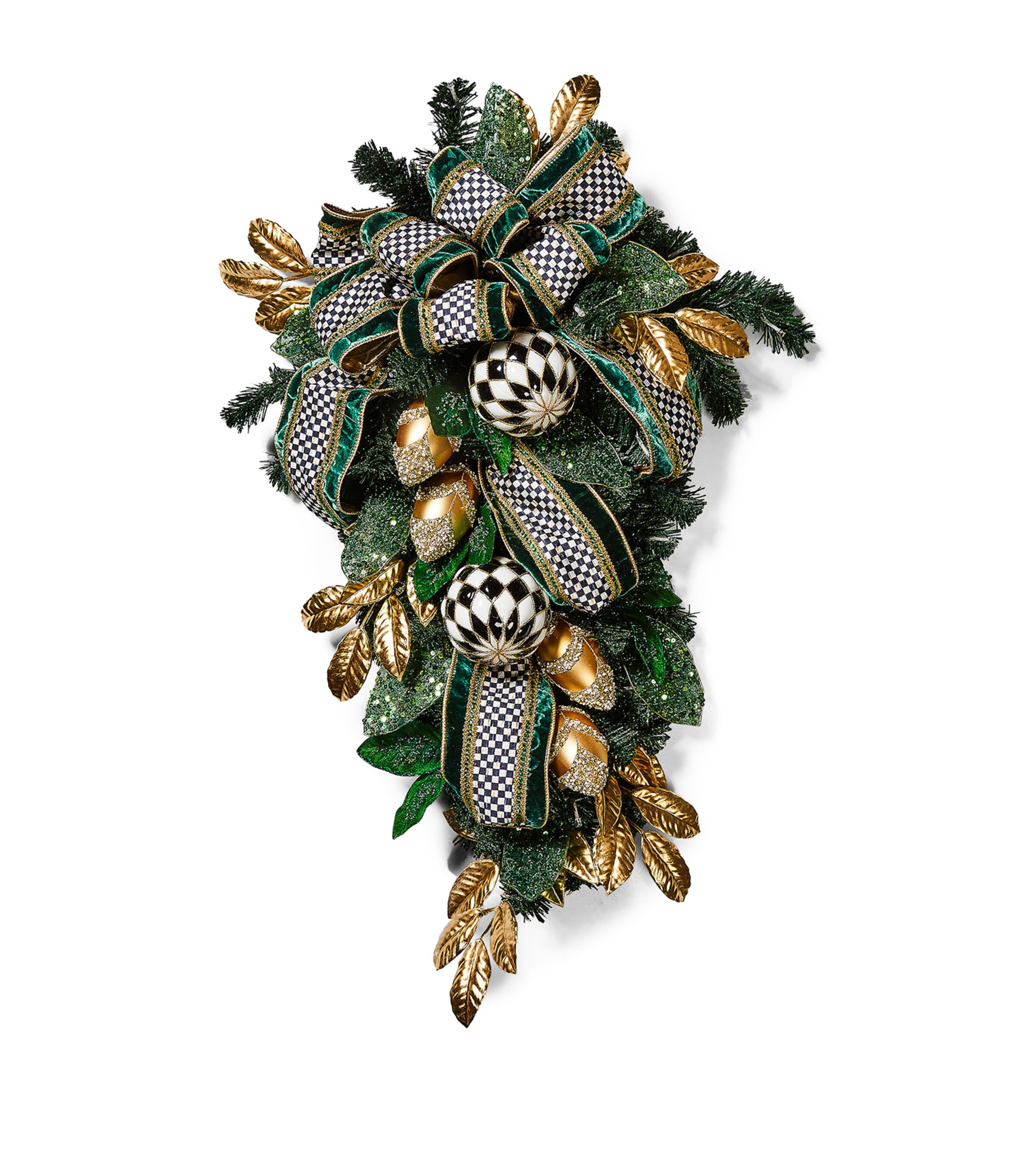 MacKenzie-Childs Emerald Luxe Illuminated Swag Garland | Harrods US