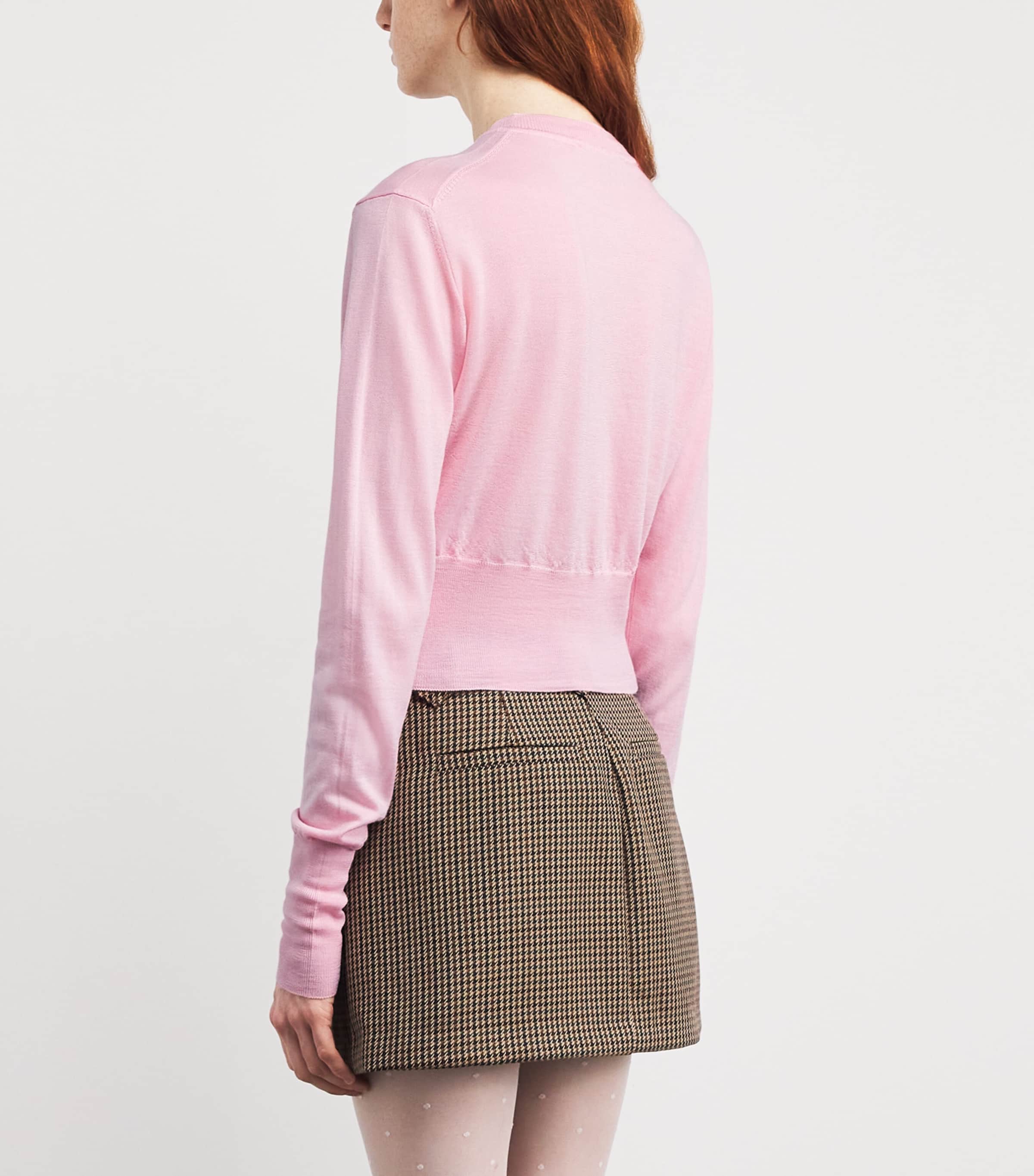 Vivienne Westwood Pink Organic Cotton-Cashmere Cropped Bea Cardigan ...