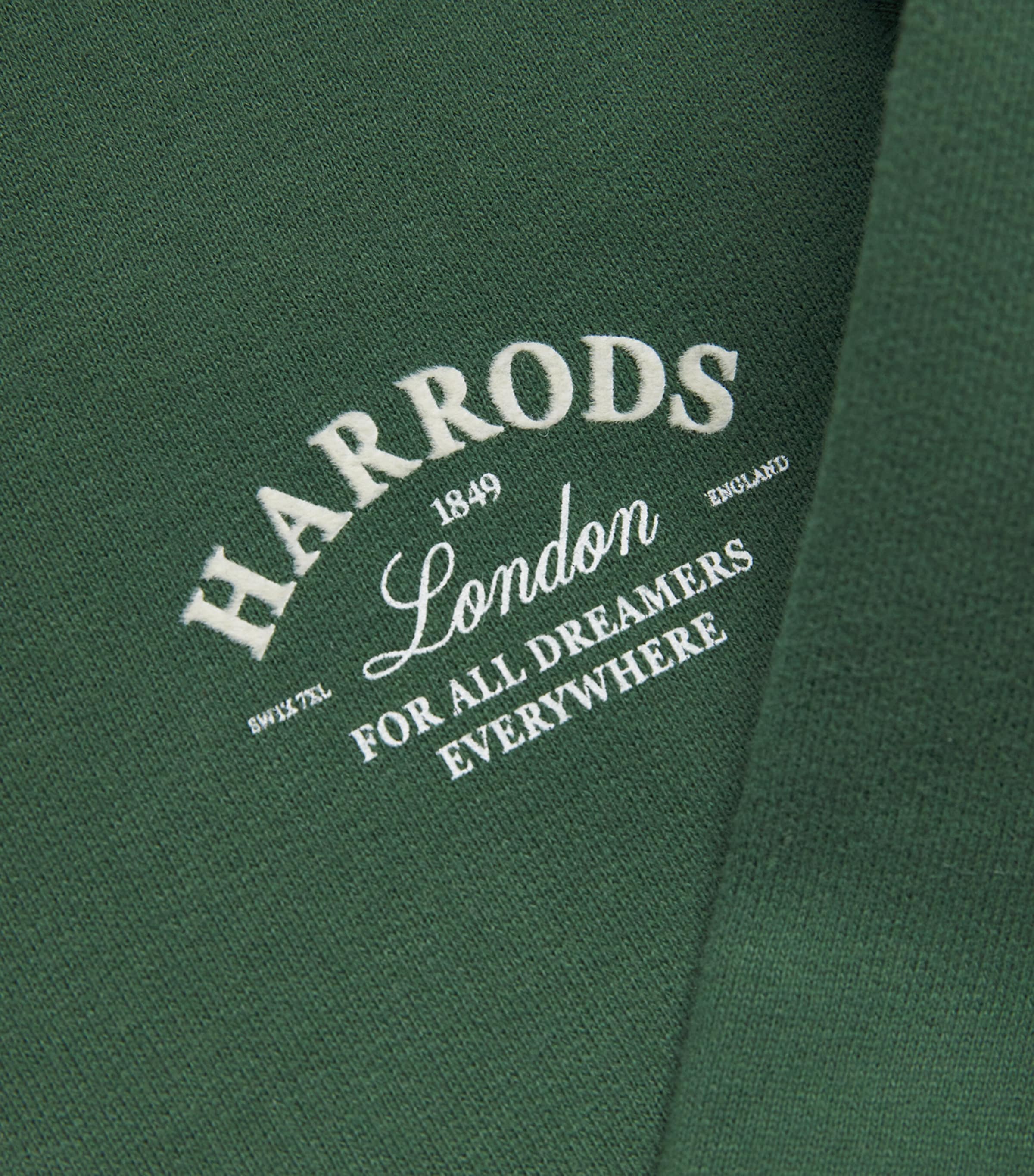 Harrods Green Cotton Logo Hoodie | Harrods US
