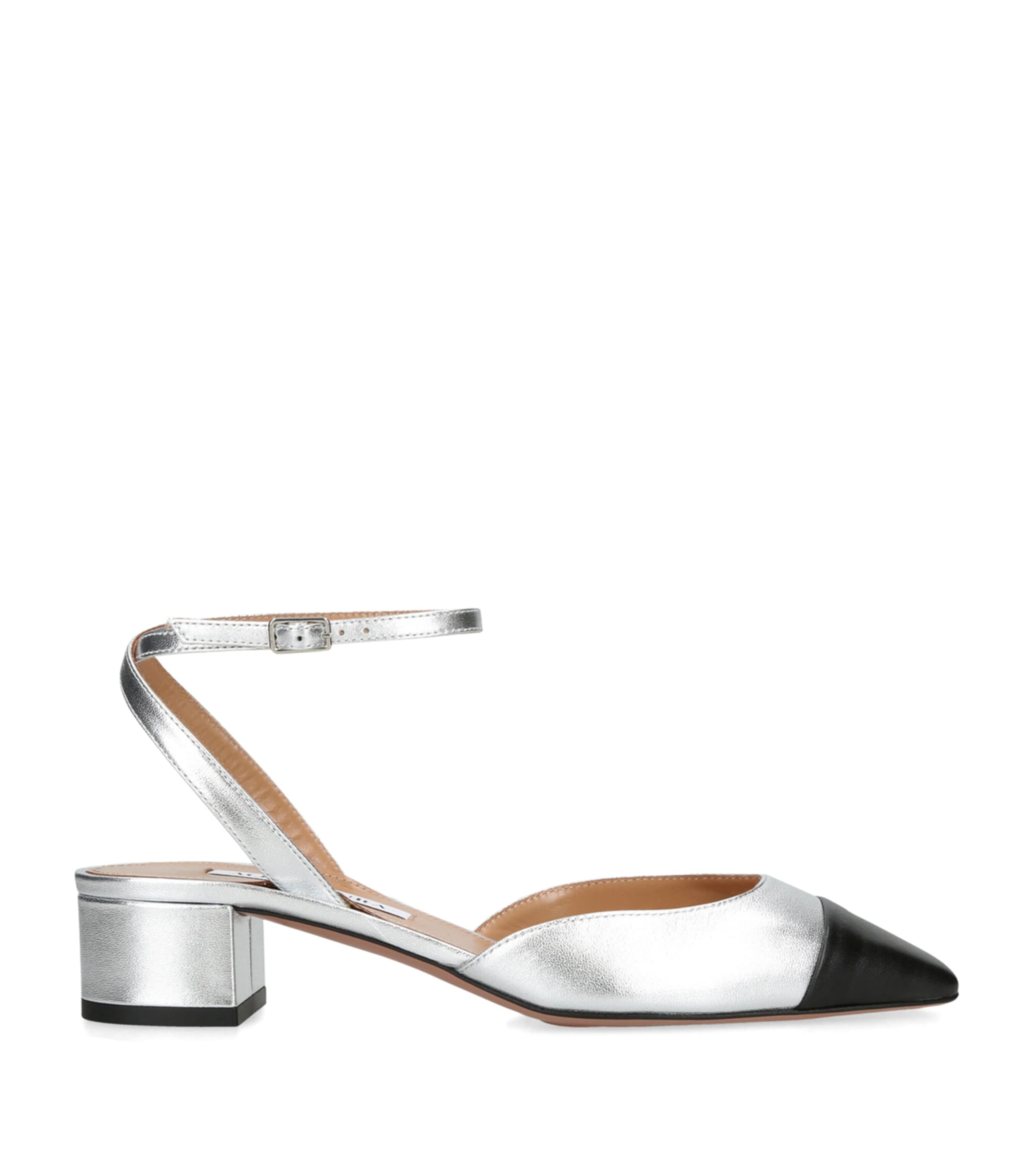 Aquazzura Silver Leather French Flirt Pumps 35 | Harrods AU