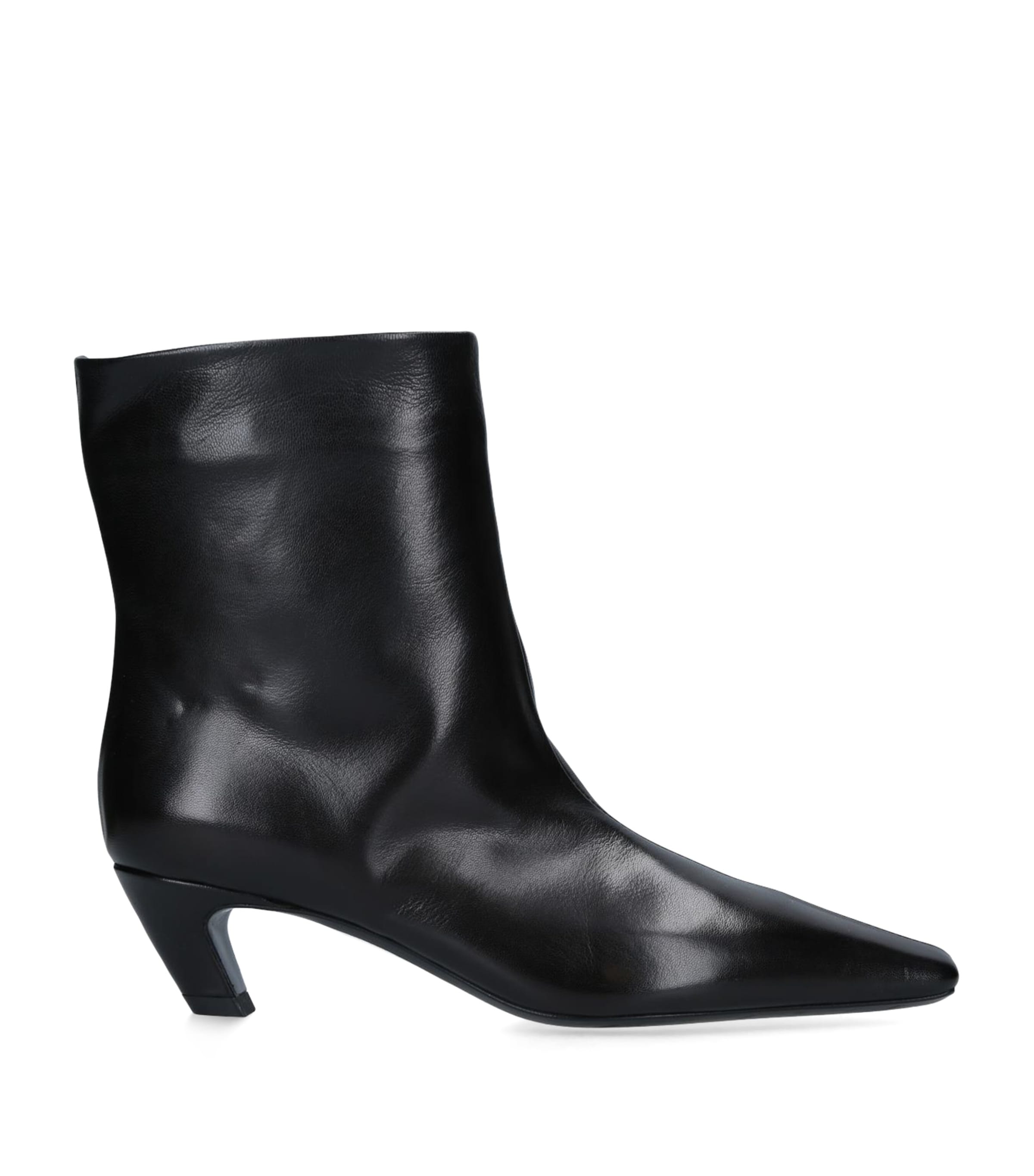 Khaite Black Leather Arizona Heeled Ankle Boots 50 | Harrods US