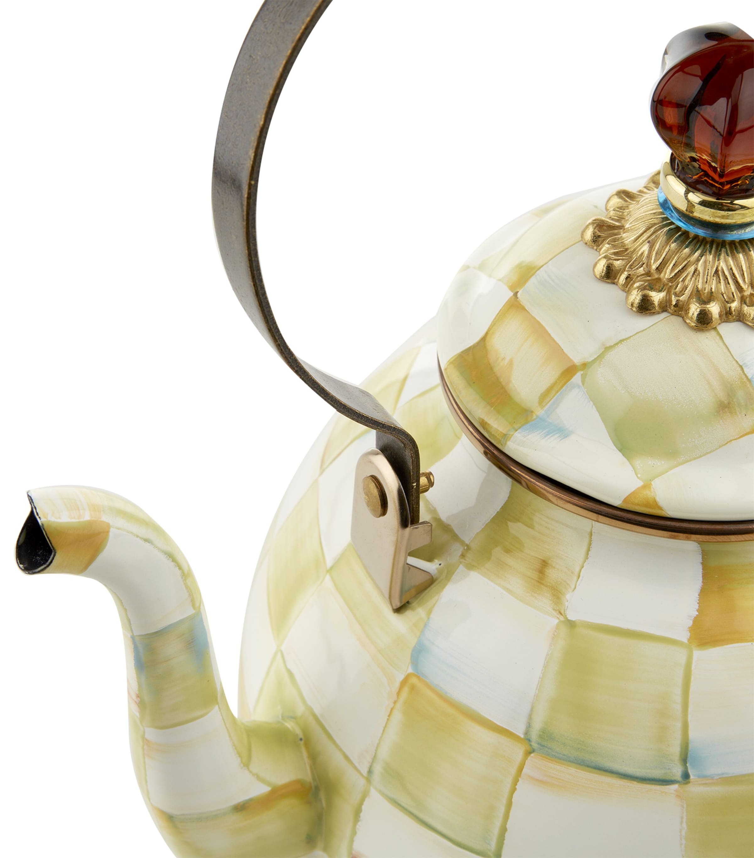 MacKenzie-Childs Parchment Check Tea Kettle | Harrods UK