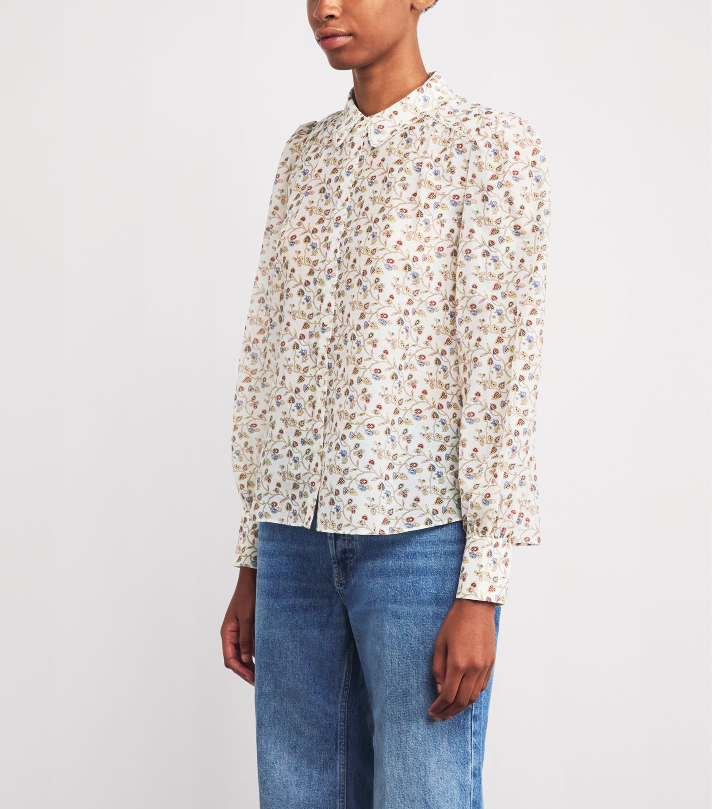 ME+EM Multi Cotton-Silk Cottage Garden Blouse | Harrods AU
