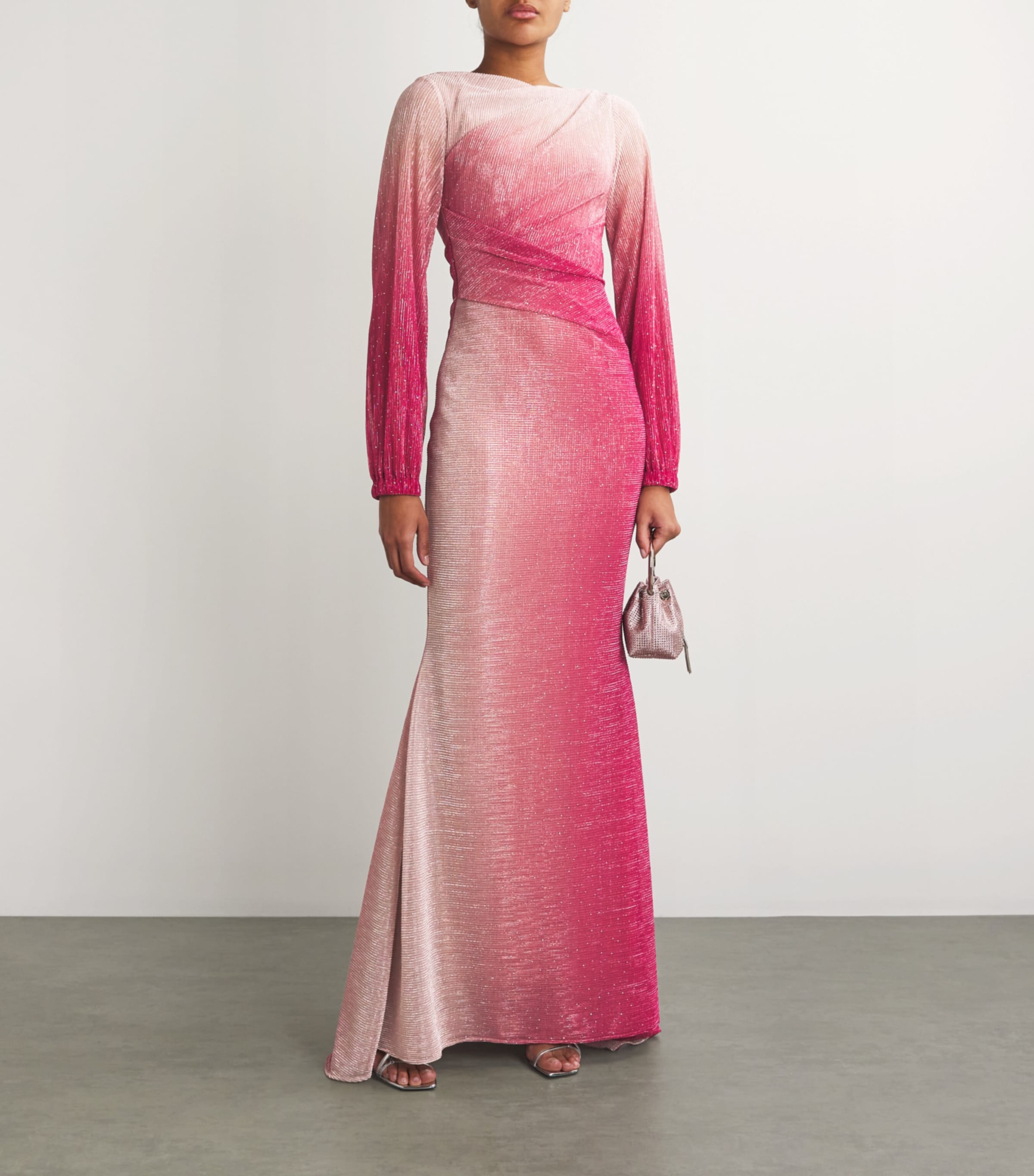Talbot Runhof Pink Metallic Crystal-Embellished Gown | Harrods UK