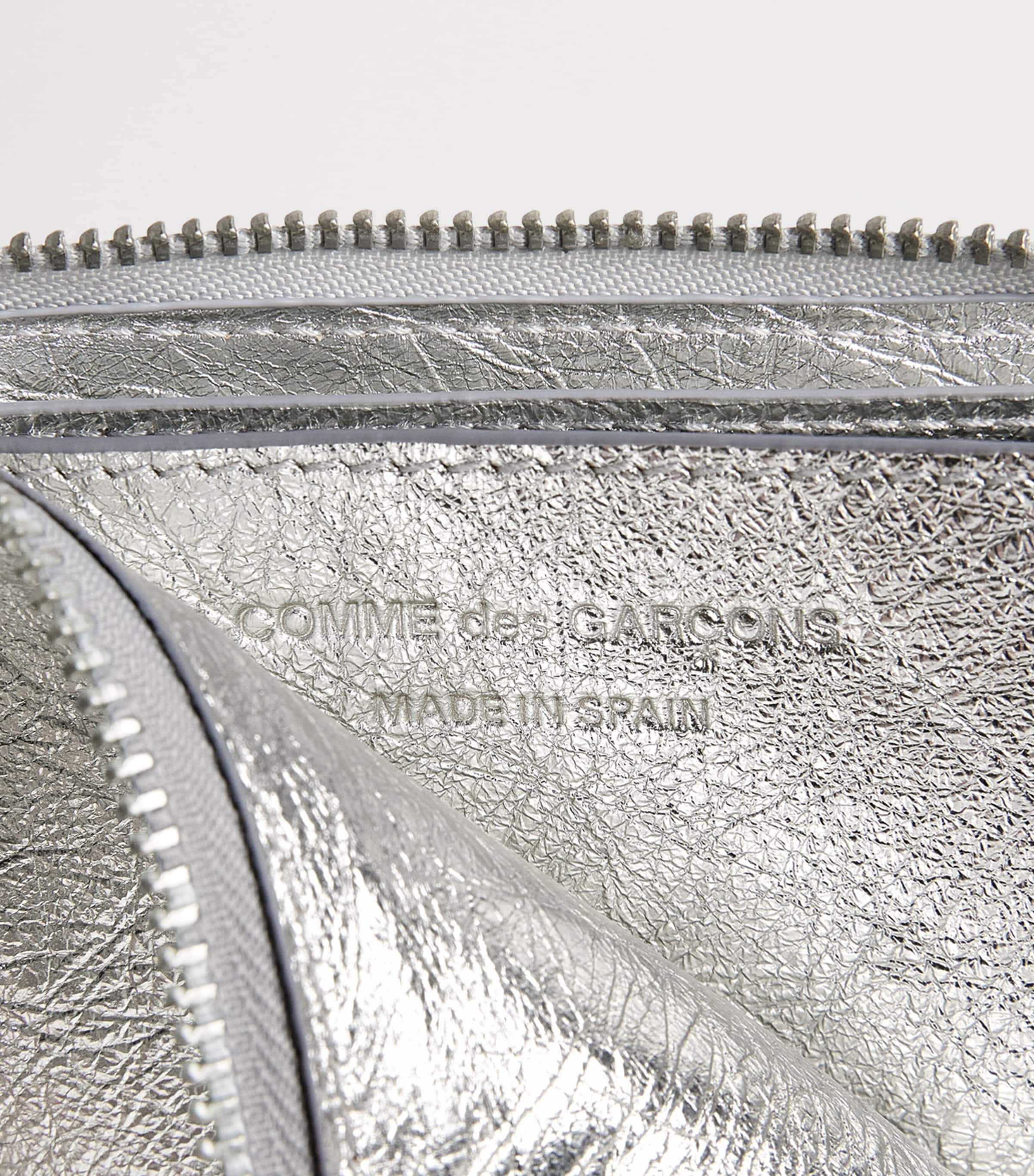 Comme Des Garçons Wallet Silver Small Leather Half-Zip Wallet | Harrods CA