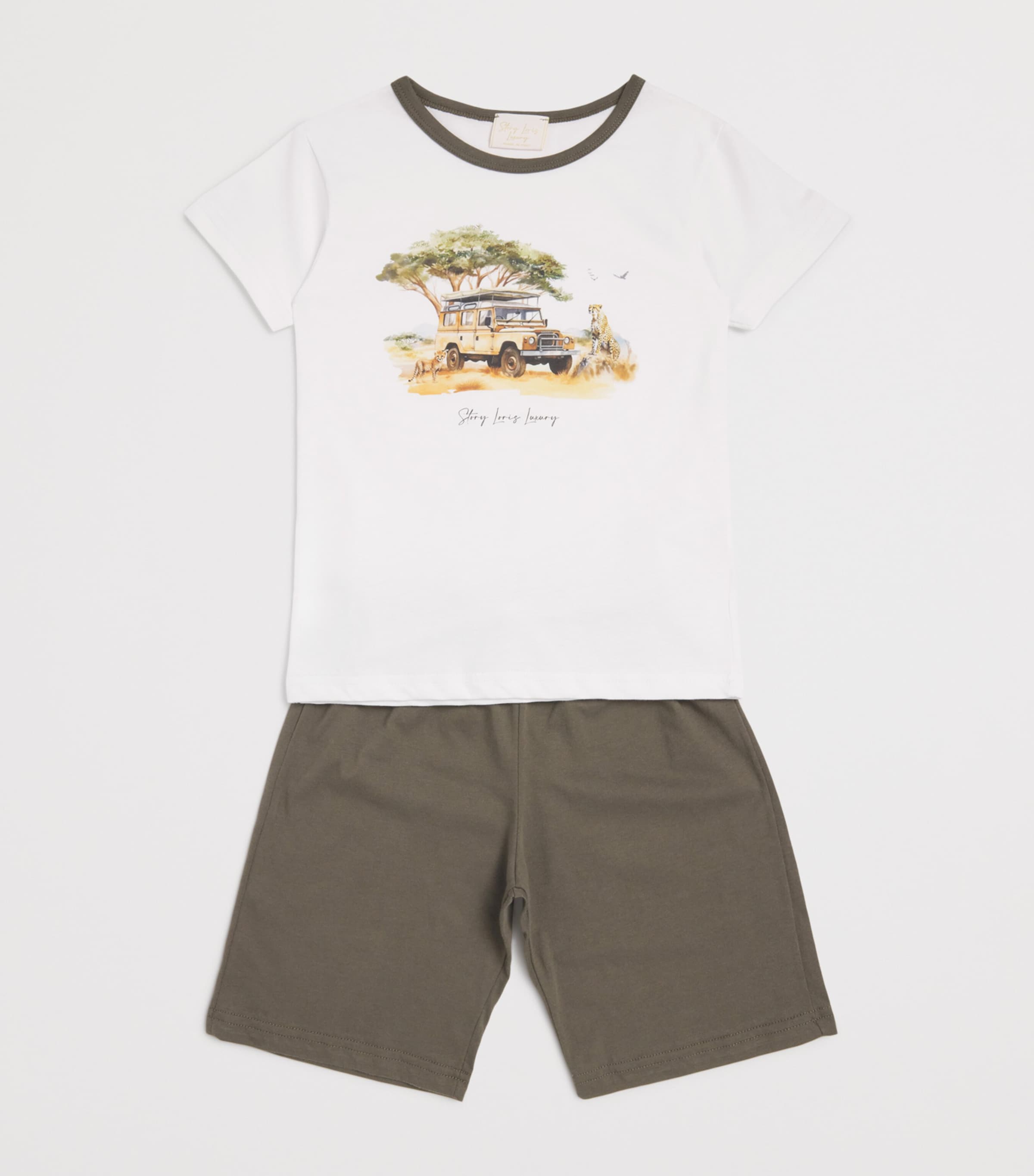 Story Loris White Safari Print Pyjama Set (3-14 Years) | Harrods ZA