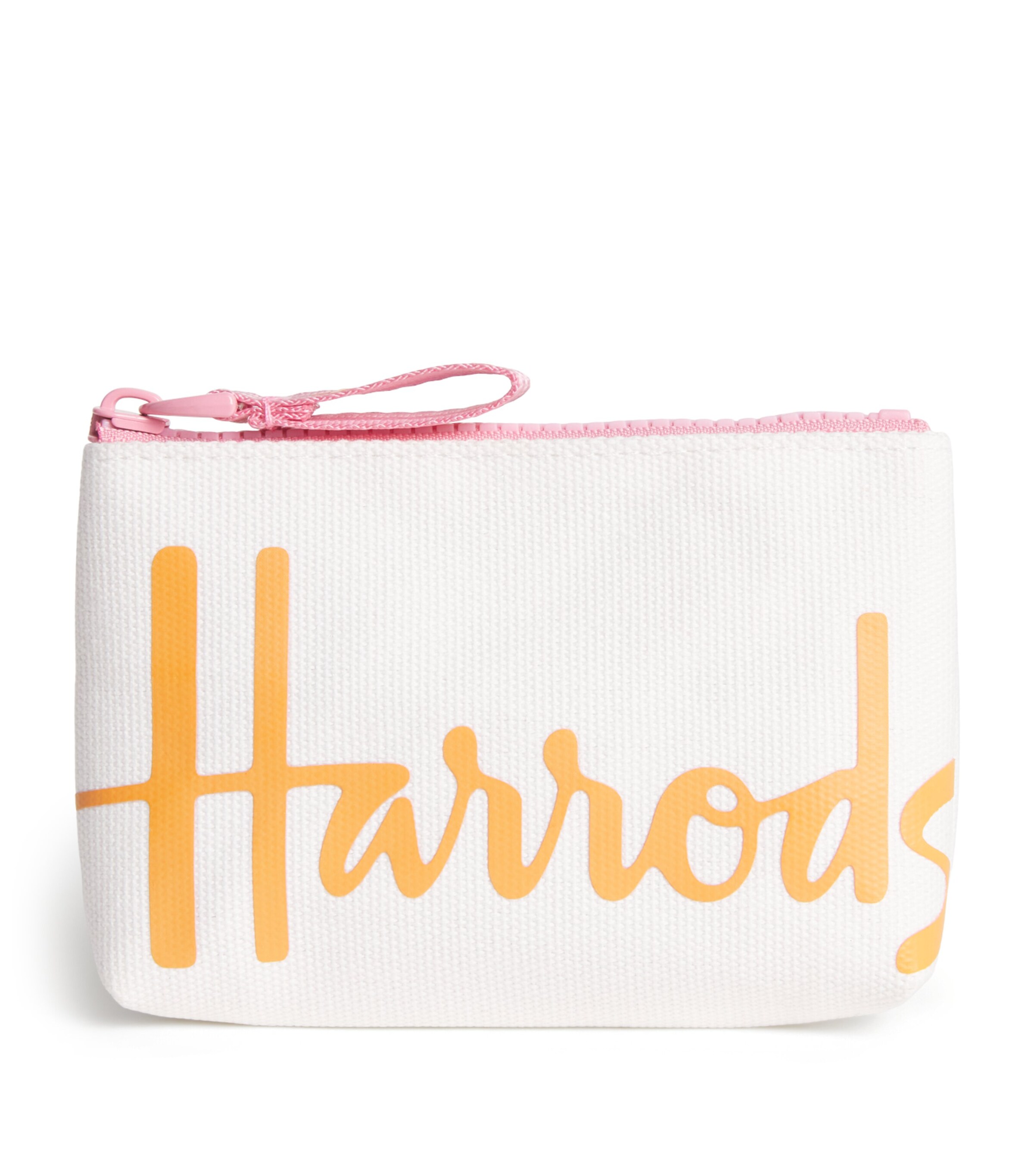 Harrods Orange Cotton Logo Coin Purse | Harrods UK