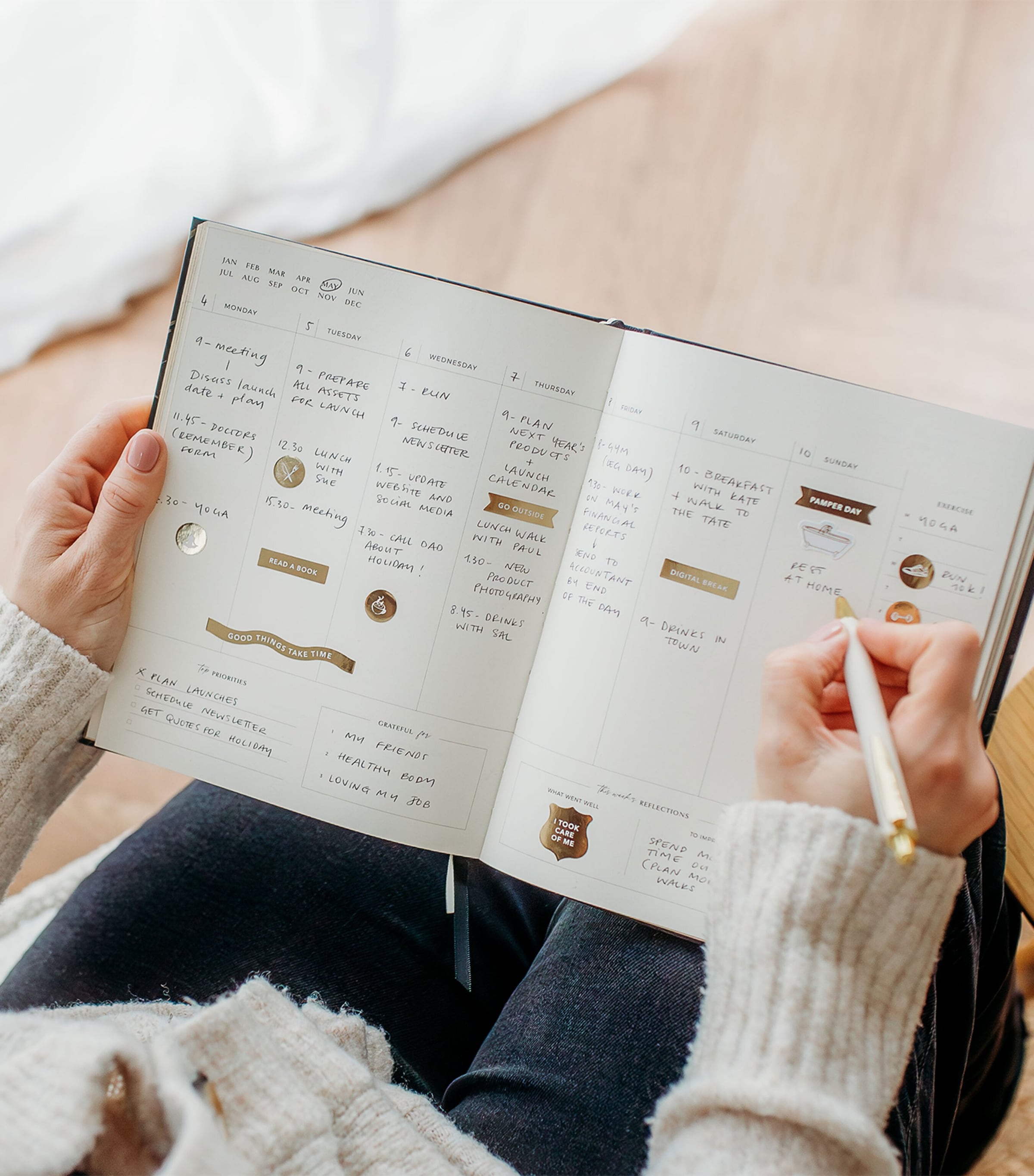 Blush and Gold Body + Soul Wellness Journal & Planner | Harrods AU