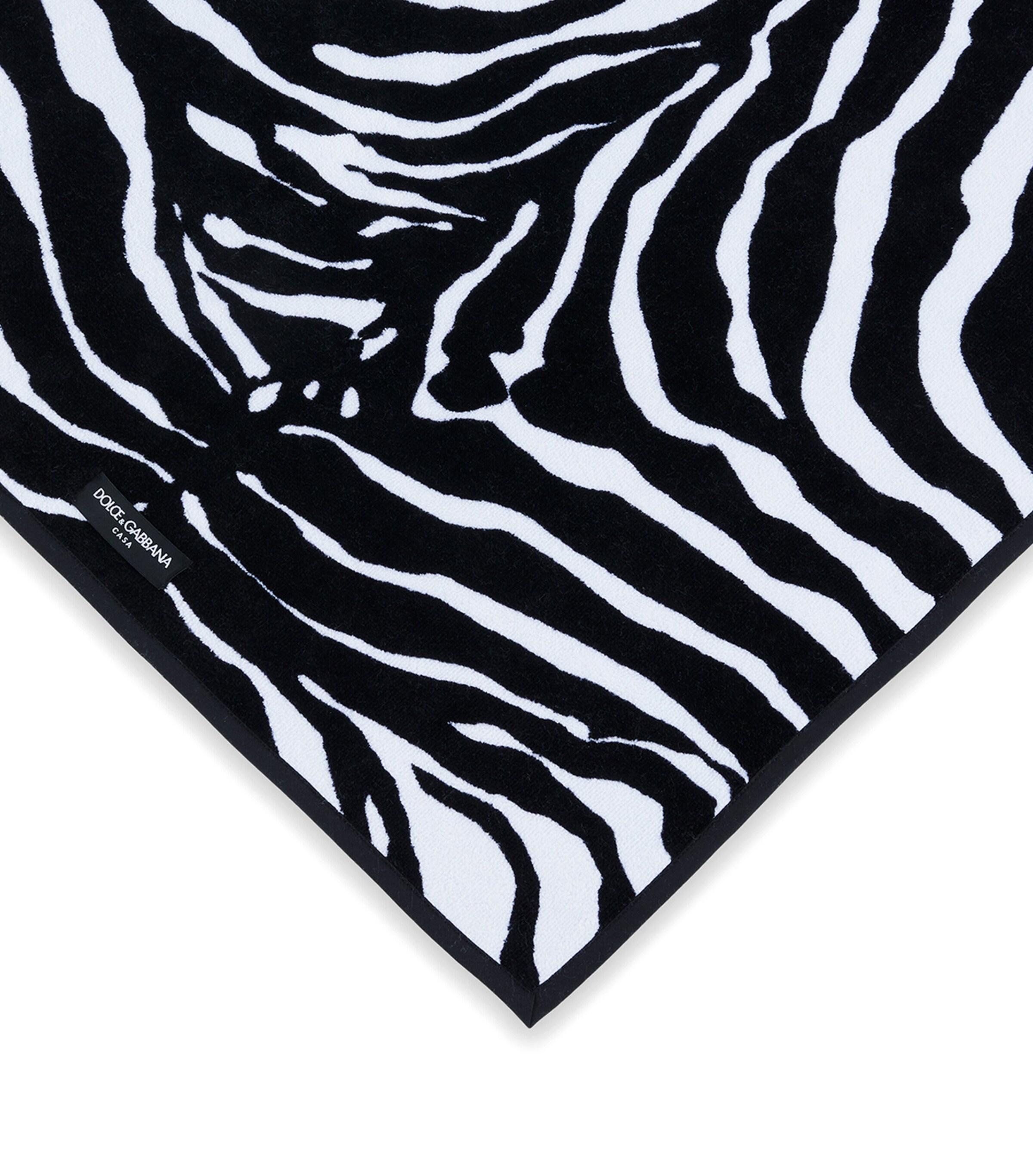 Dolce & Gabbana Casa Cotton Zebra Print Hand Towel (60cm x 110cm) | Harrods HK