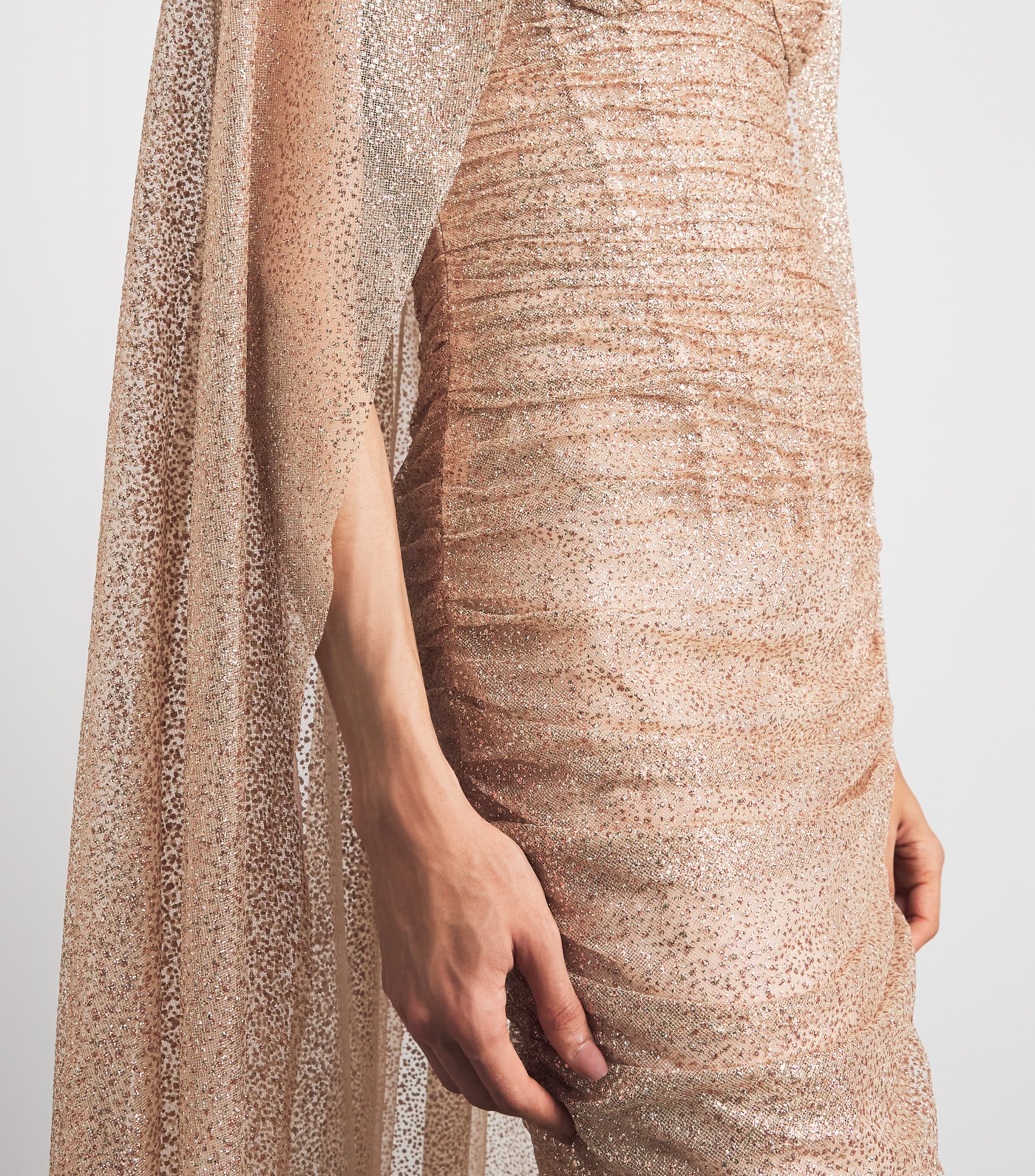 Sandra Mansour Pink Glitter Veil of Light Gown | Harrods US
