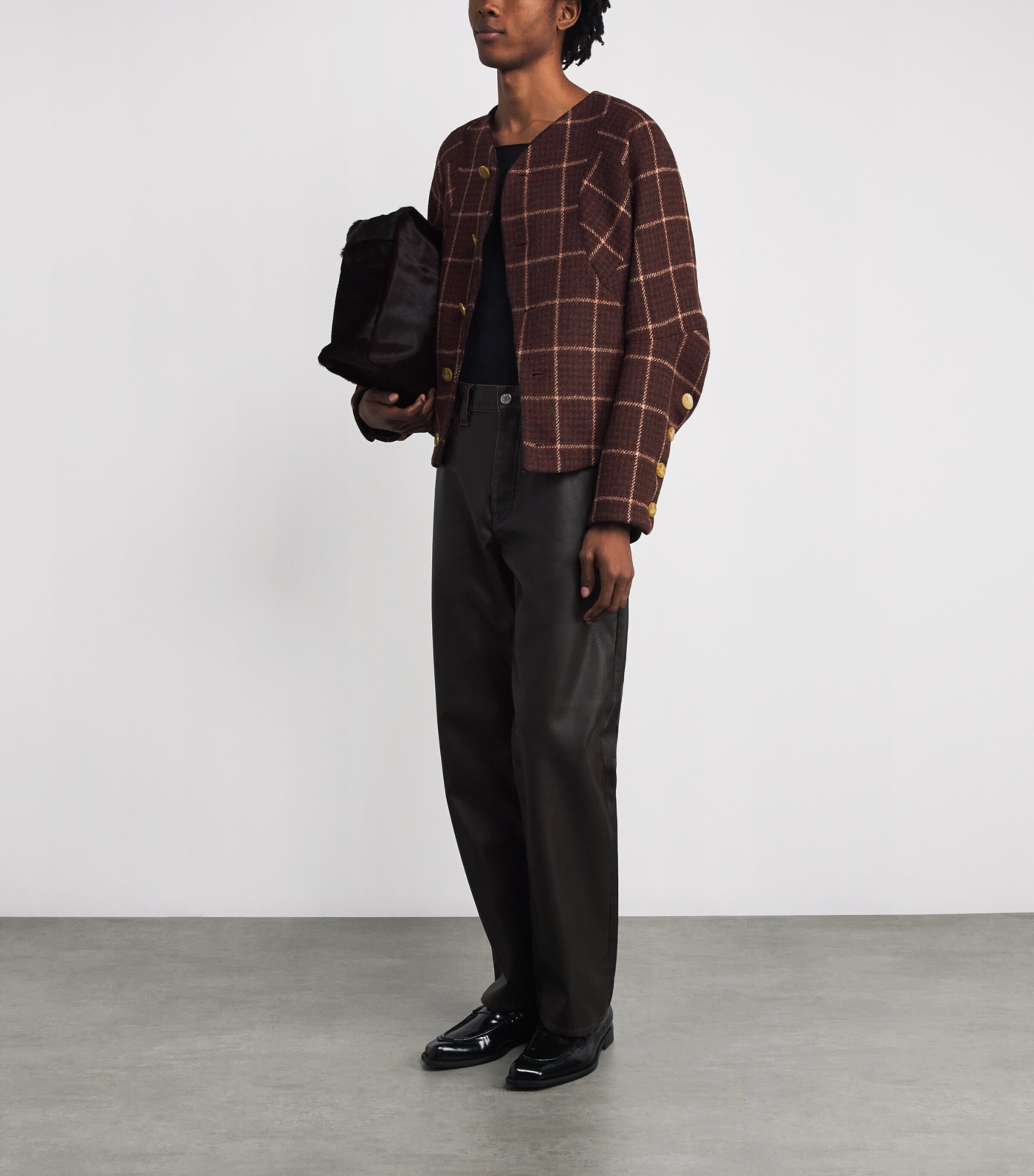 Vivienne Westwood Brown Wool Tartan Pourpoint Jacket | Harrods UK
