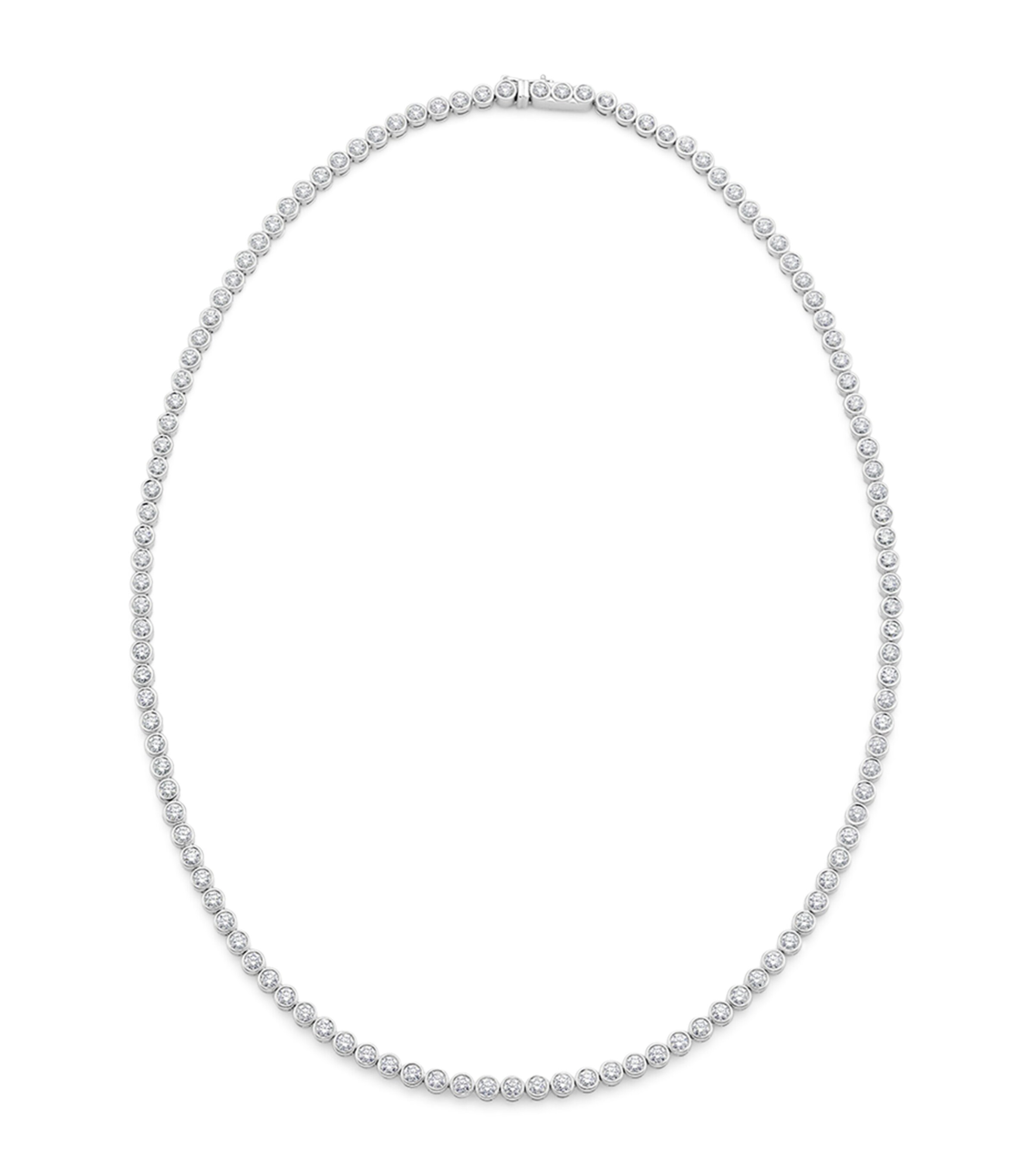De Beers White Gold and Diamond DB Classic Eternity Line Necklace ...