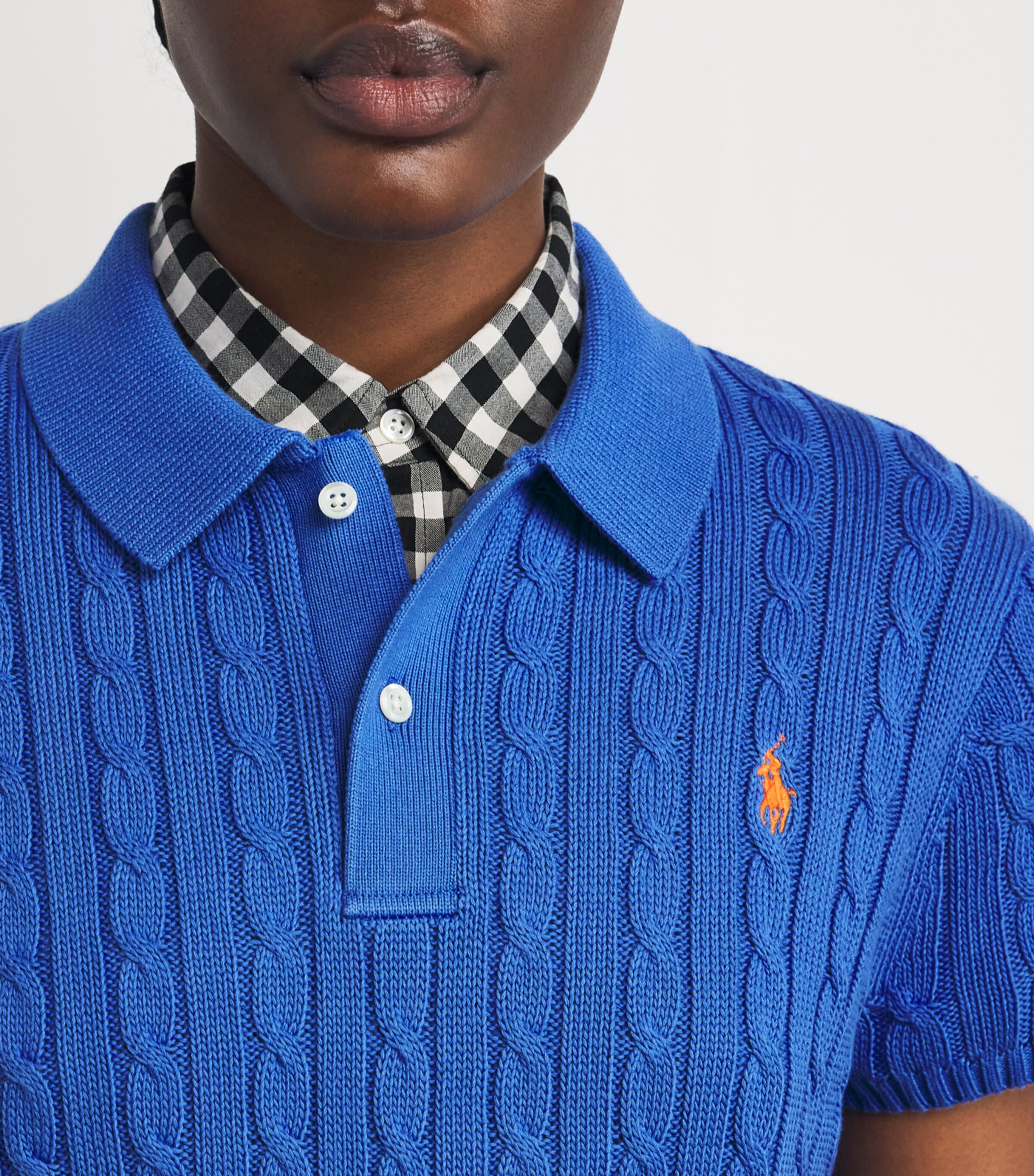 Polo Ralph Lauren Blue Cotton Short-Sleeve Sweater | Harrods US