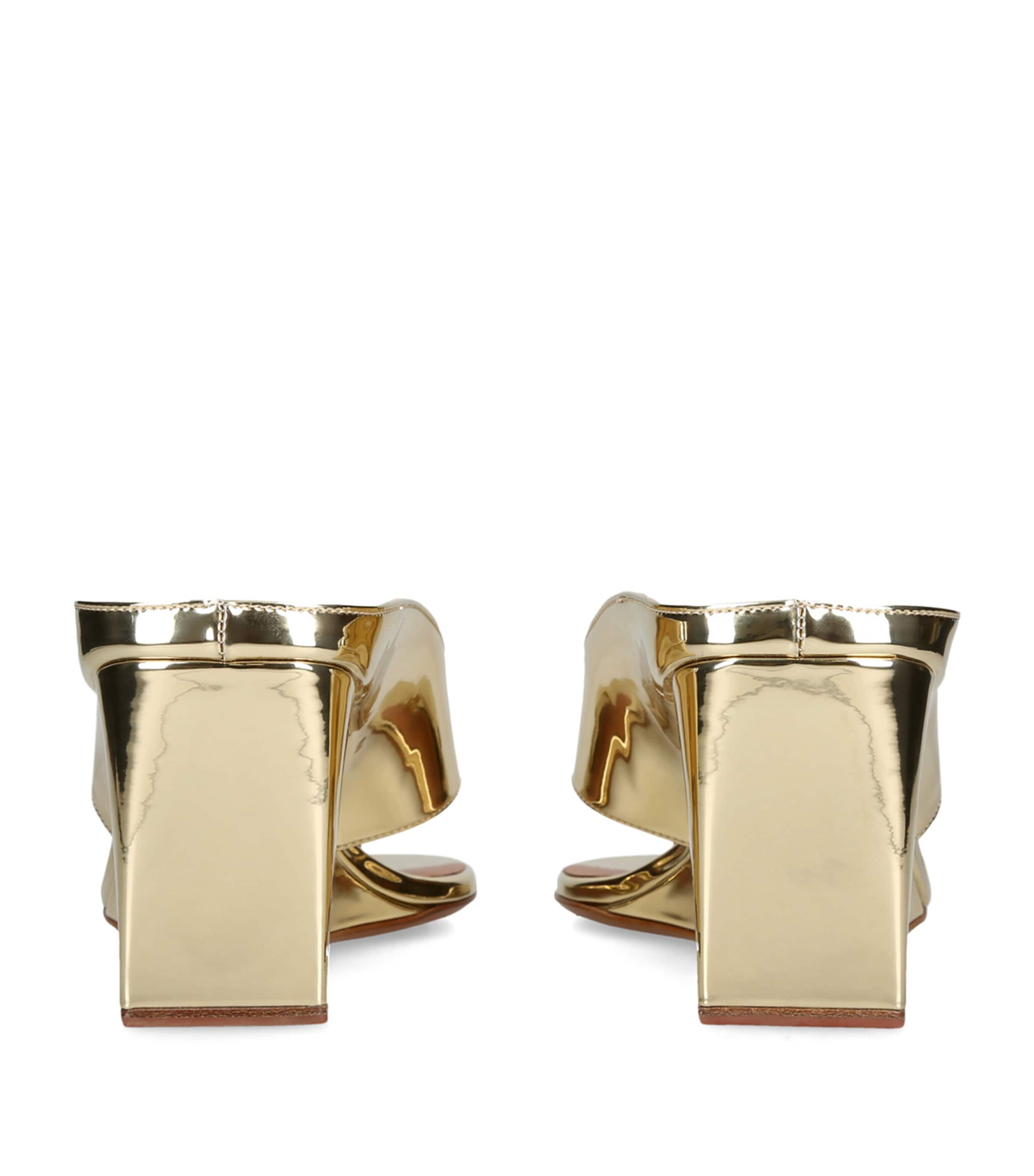 Alaïa Gold Leather Tong Heeled Mules 75 | Harrods US