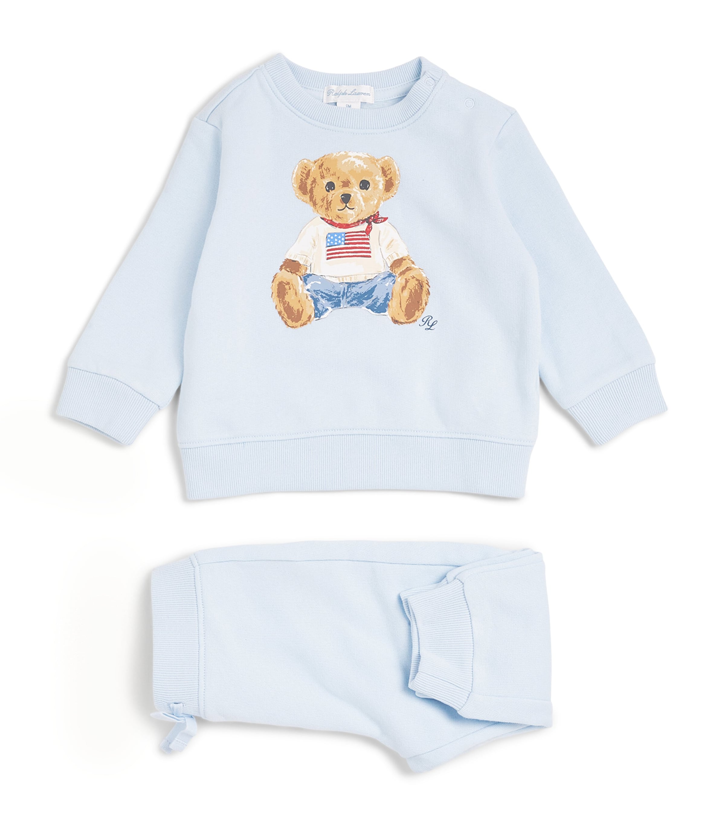 Ralph Lauren Kids Blue Cotton-Blend Sweatshirt and Sweatpants Set (3-24 ...