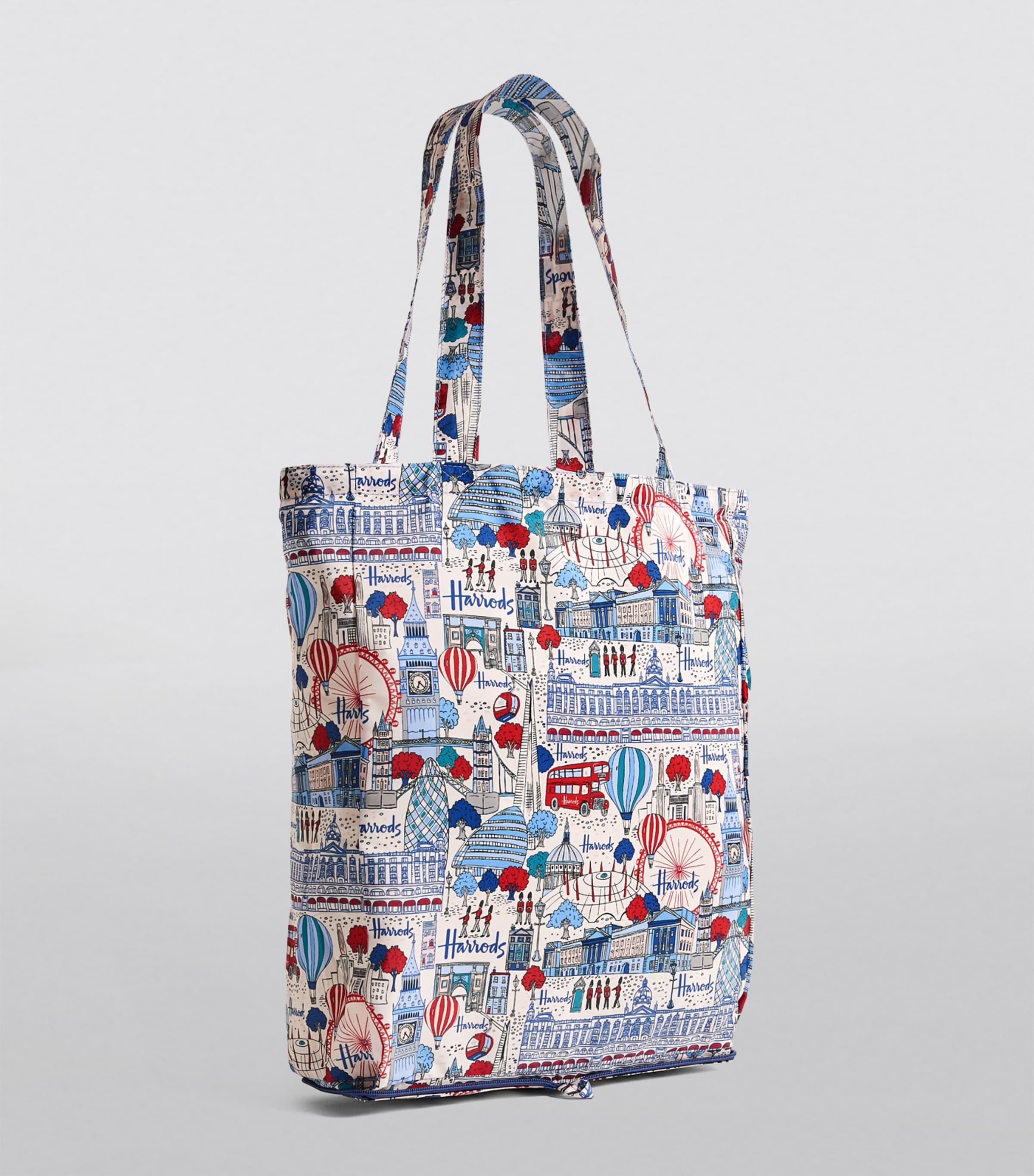Harrods Blue Pretty City Foldaway Shopper Bag | Harrods UK