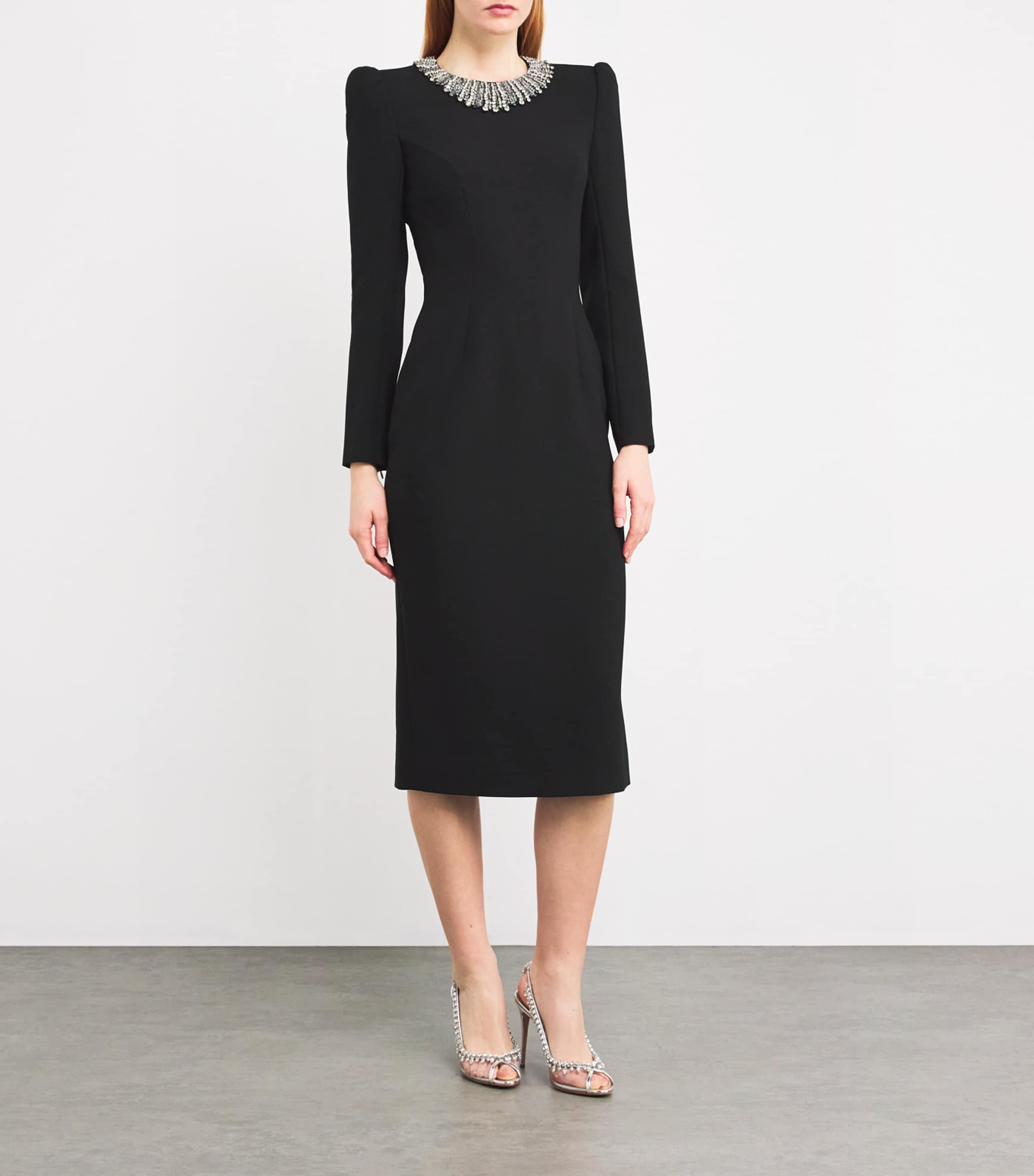 Jenny Packham Black Embellished Cora Midi Dress | Harrods US