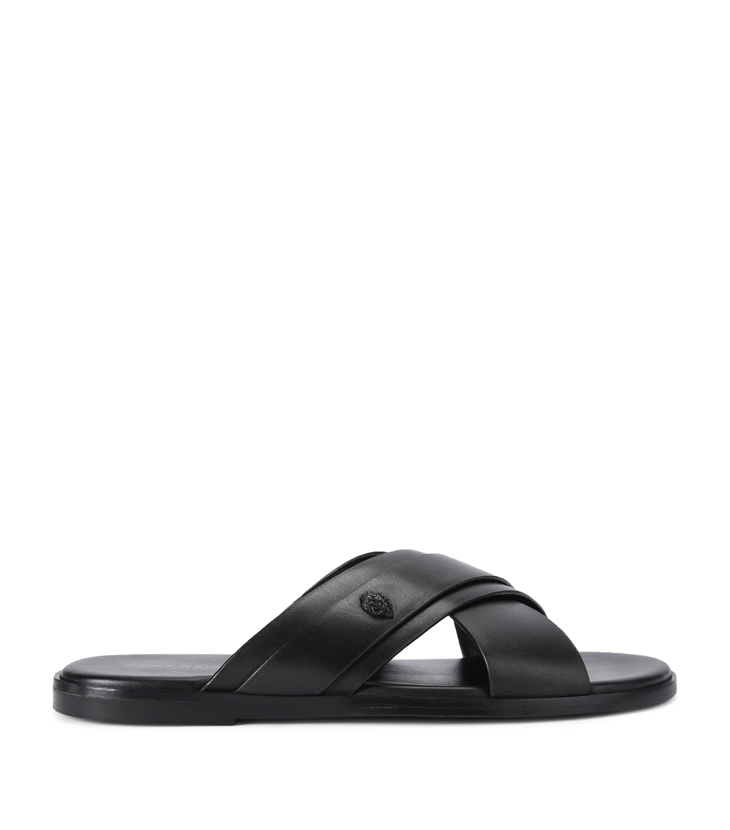 Kurt Geiger London Black Leather Bond Slides | Harrods UK