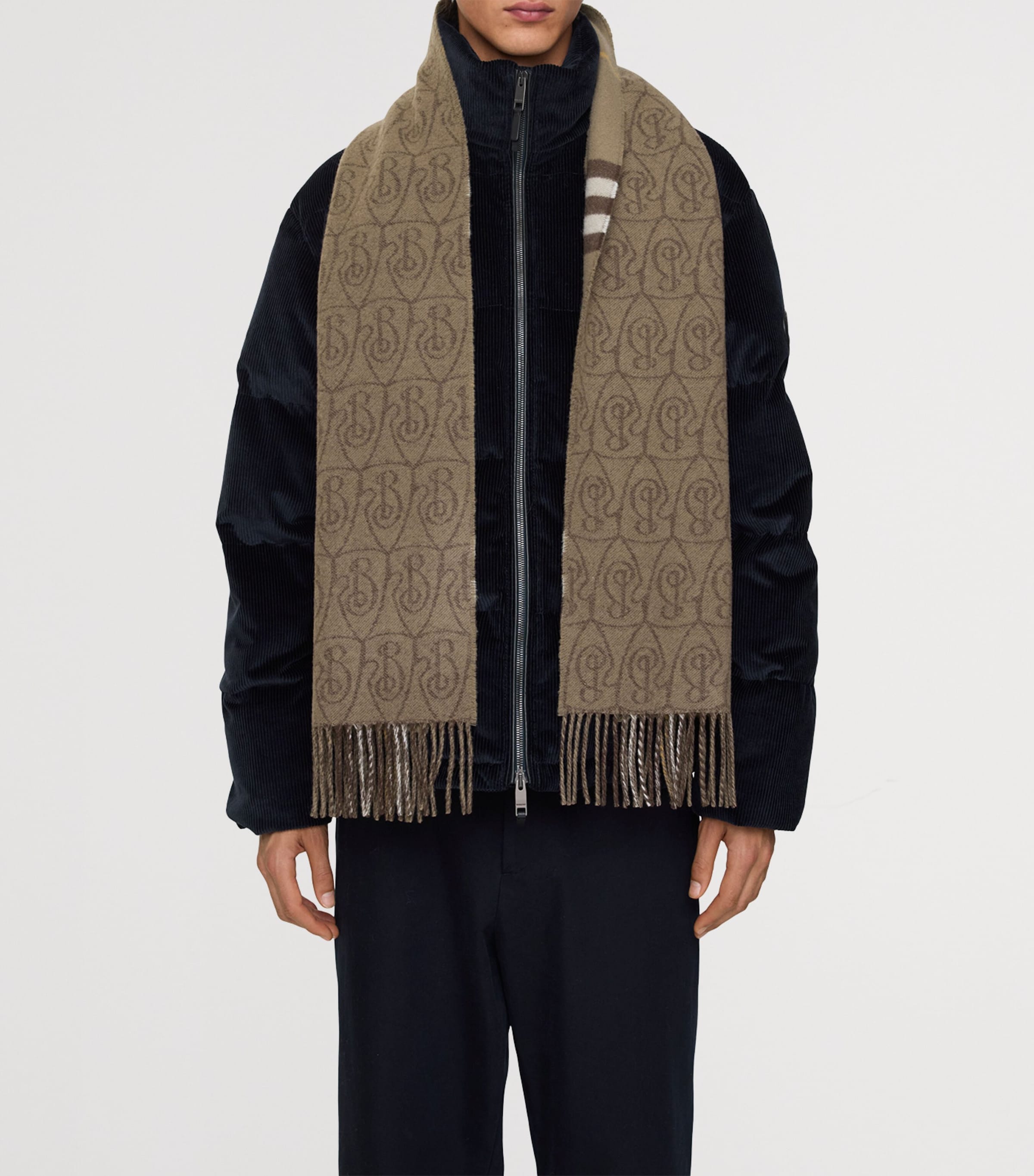 Burberry Brown Cashmere Reversible B Shield Scarf | Harrods DE