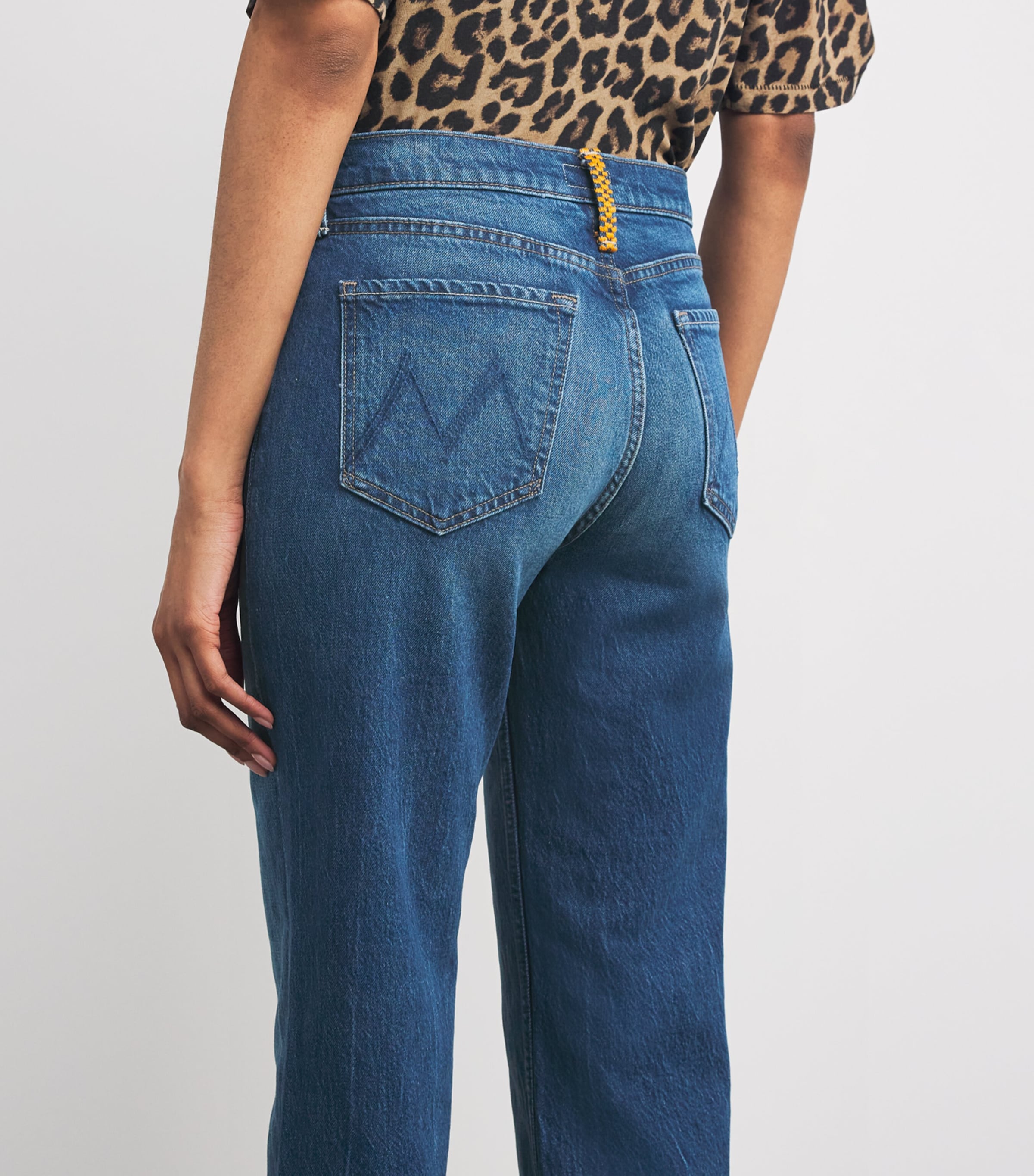 MOTHER Blue The Checkerboard Duster Flood Cuff Jeans | Harrods UK