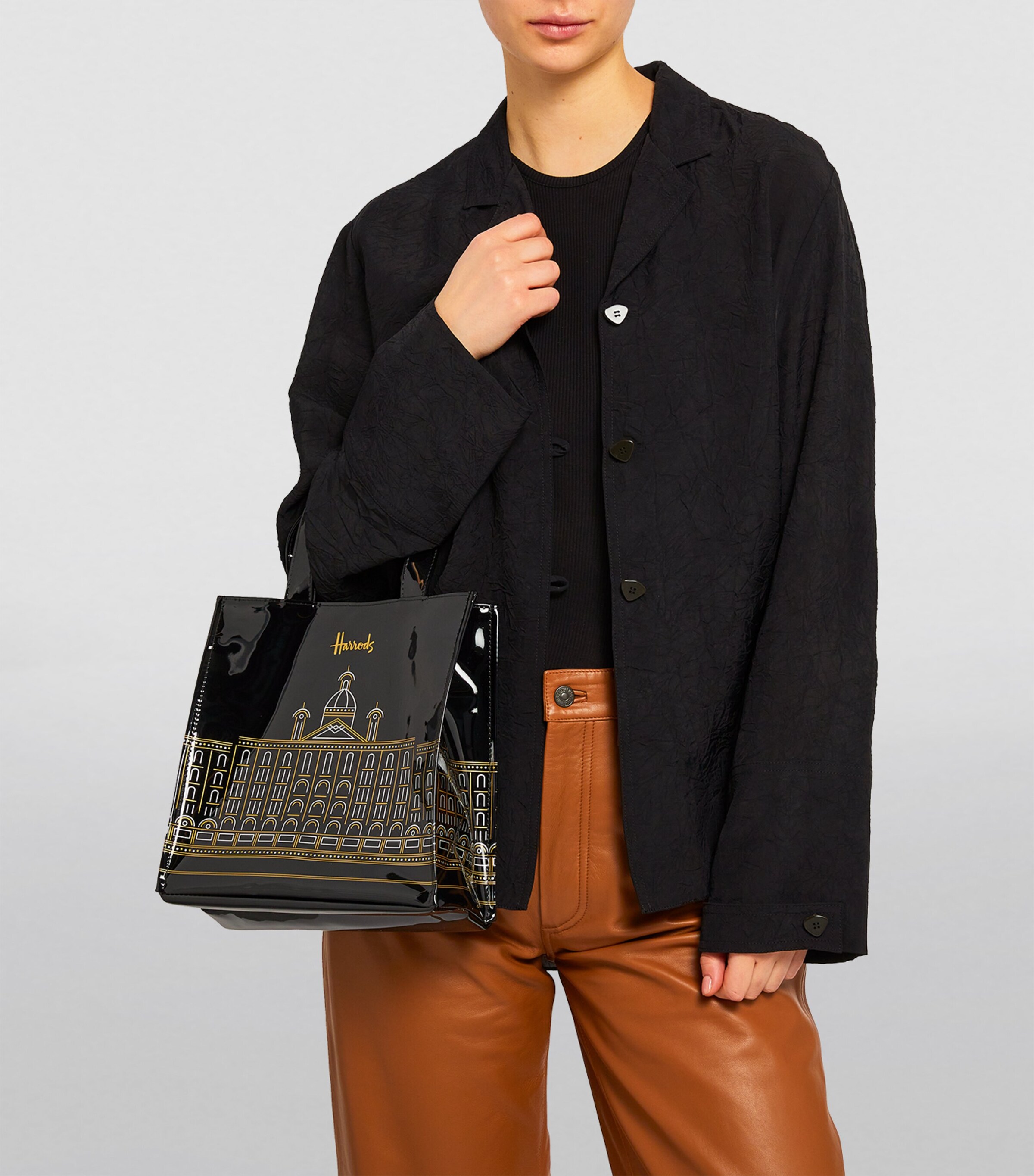 Harrods Black Small Harrods Outline Shopper Bag | Harrods HK