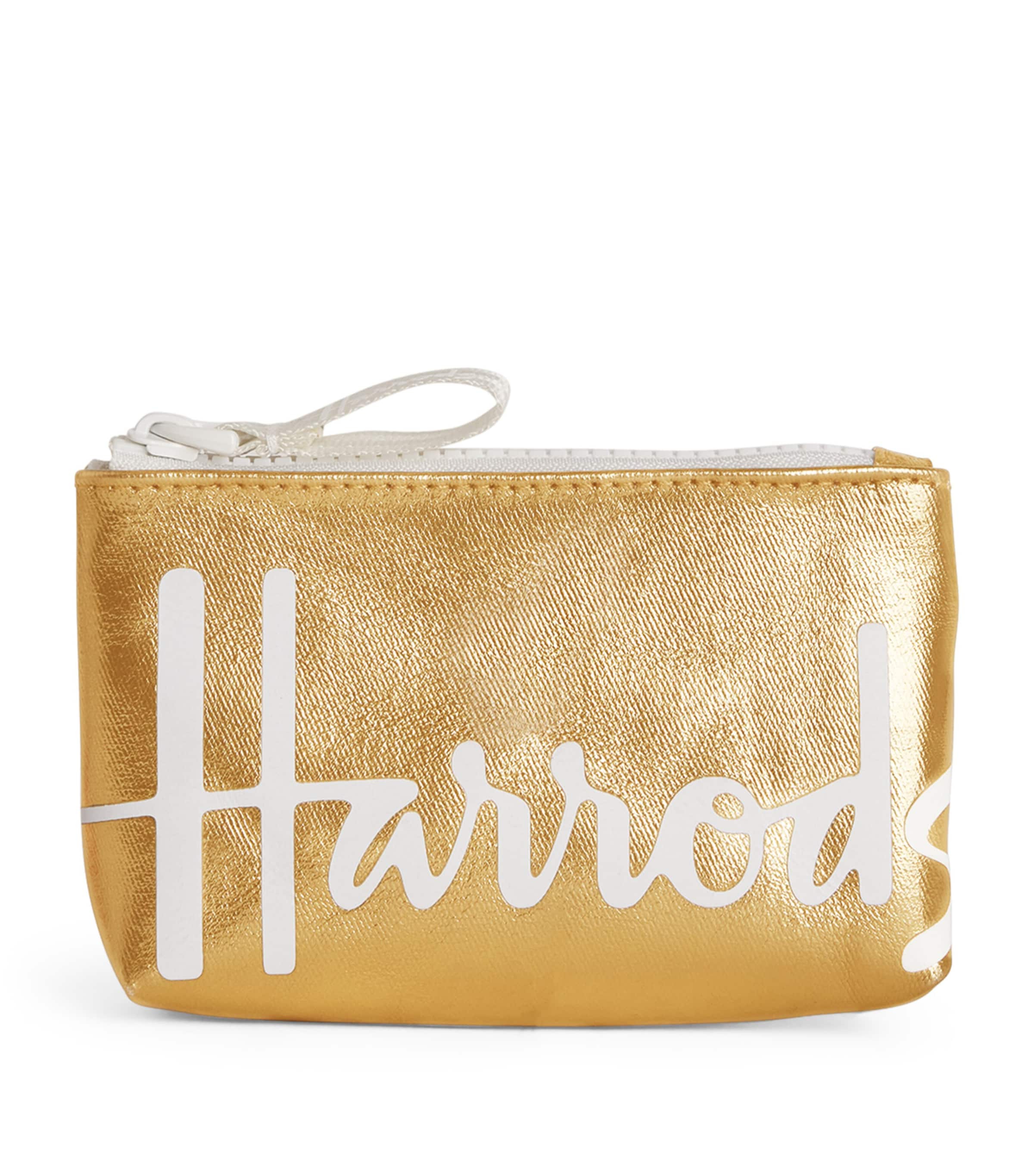 Harrods Gold Cotton Logo Coin Purse | Harrods US