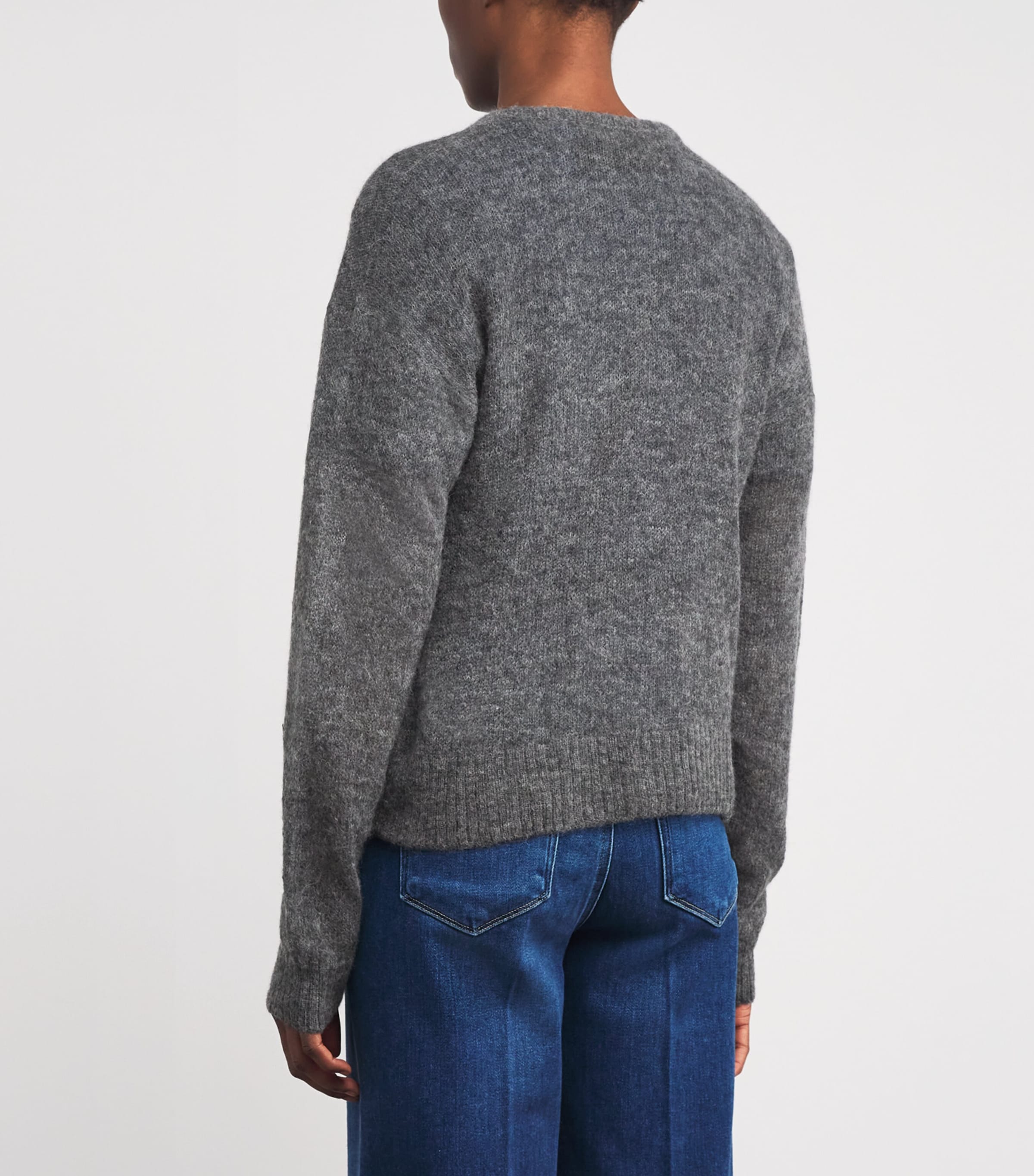 MOTHER Grey Alpaca-Blend Crop Cardigan | Harrods PR