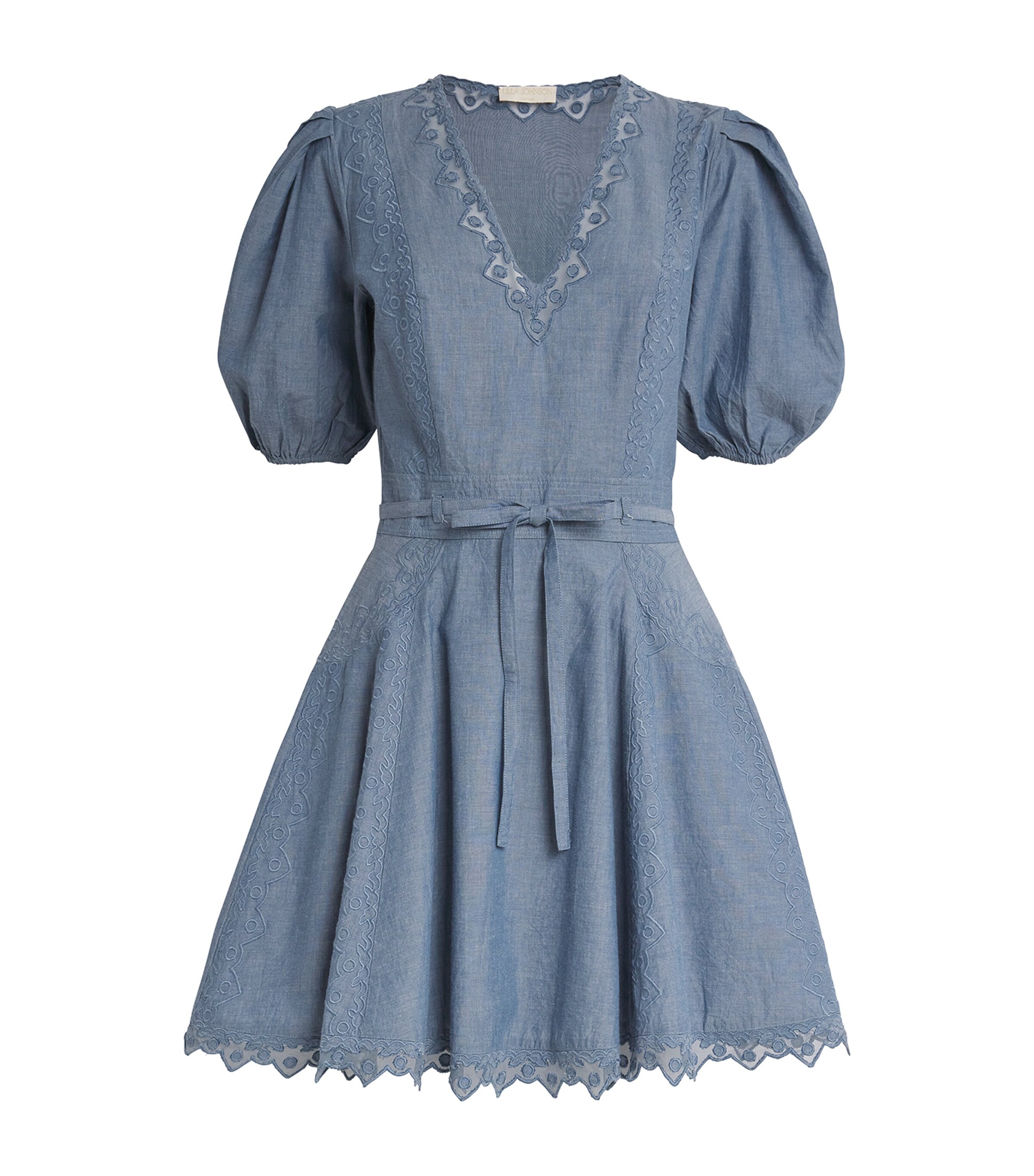 Ulla Johnson Blue Embroidered Camila Mini Dress | Harrods US