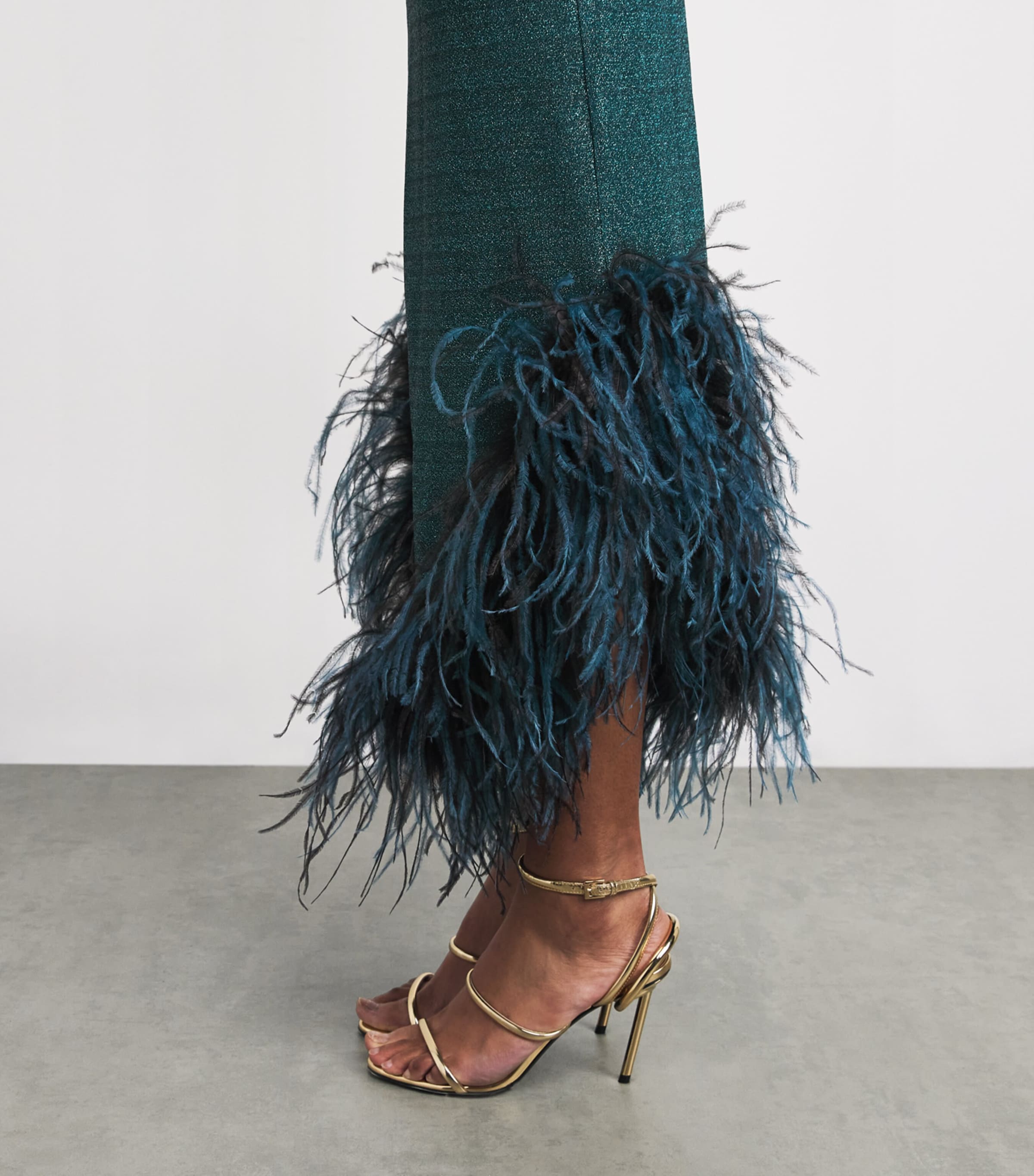 Oséree Blue Halterneck Lumière Plumage Maxi Dress | Harrods CA