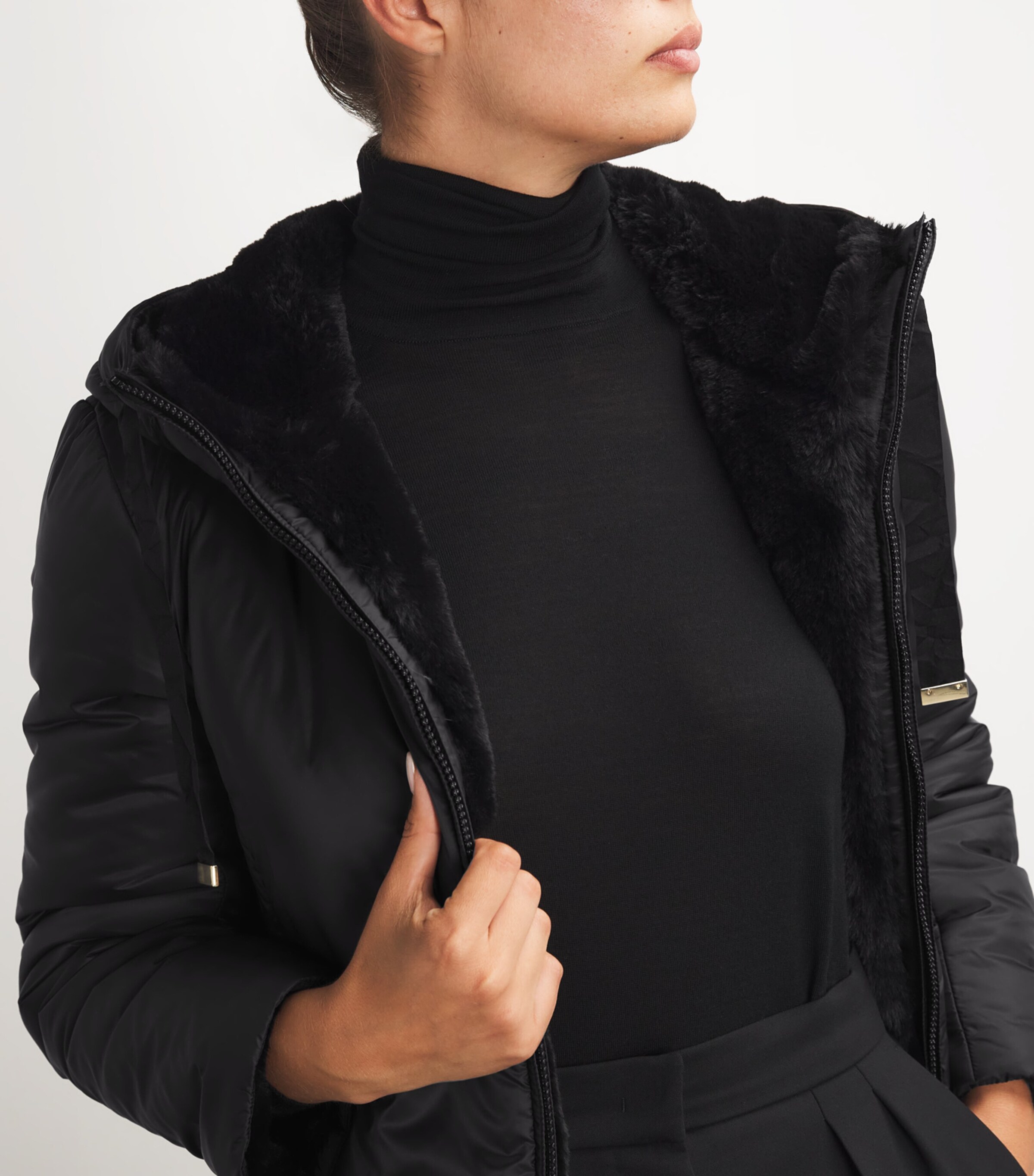 Max Mara Black Hooded Puffer Jacket | Harrods TW
