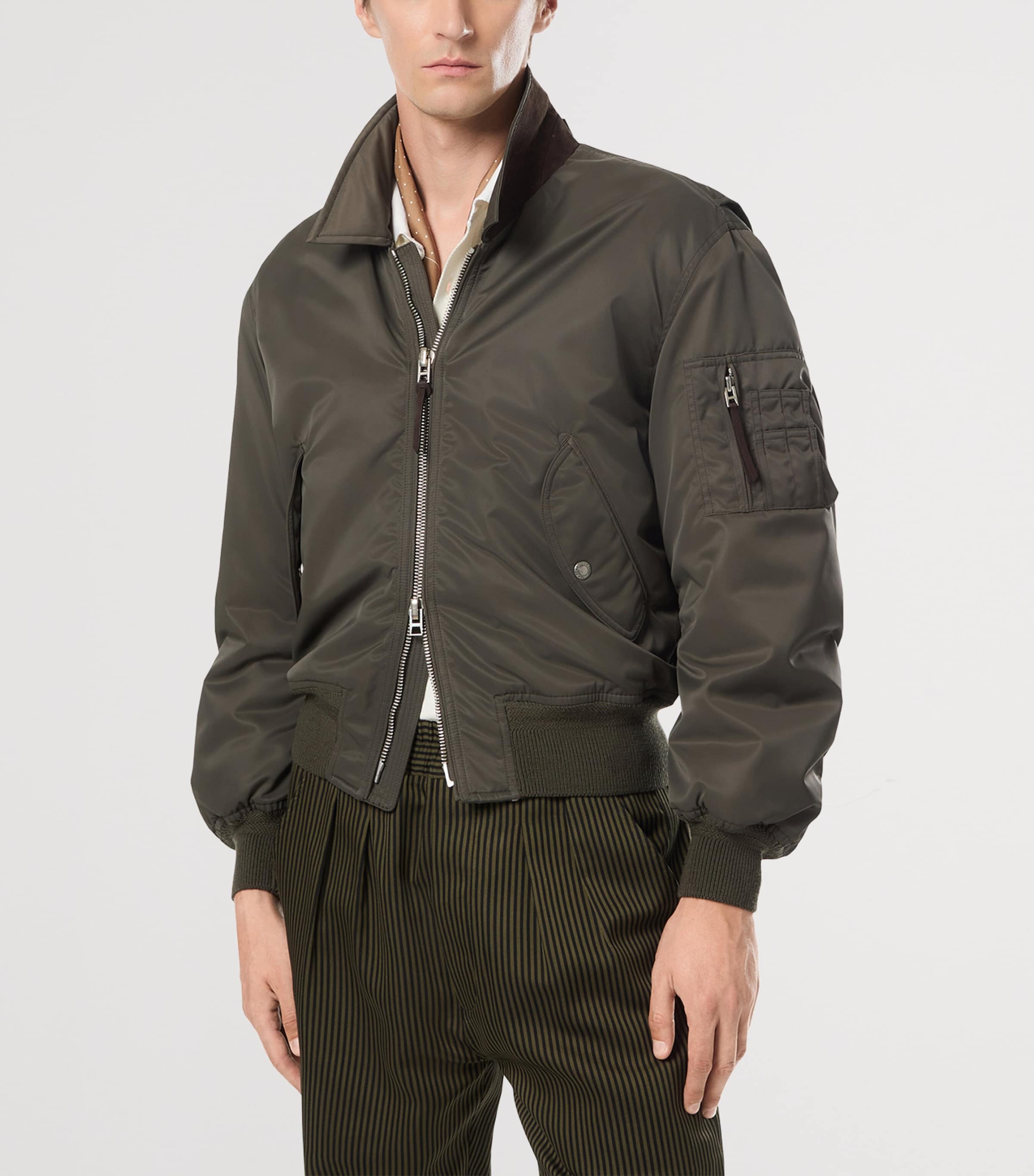 TOM FORD Green Padded Bomber Jacket | Harrods UK