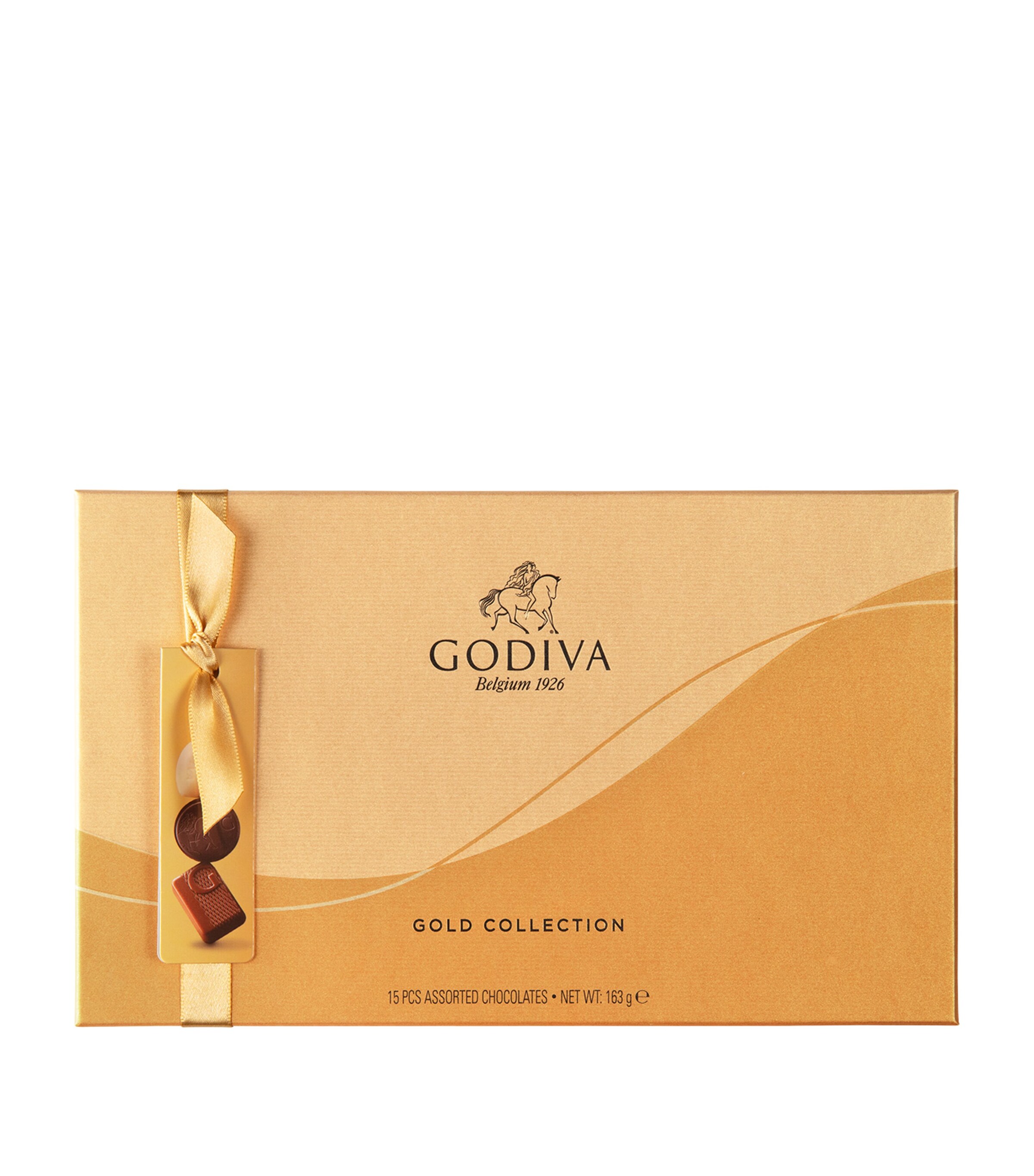 Godiva Milk, White and Dark Chocolate 15-Piece Gold Selection Box (163g ...