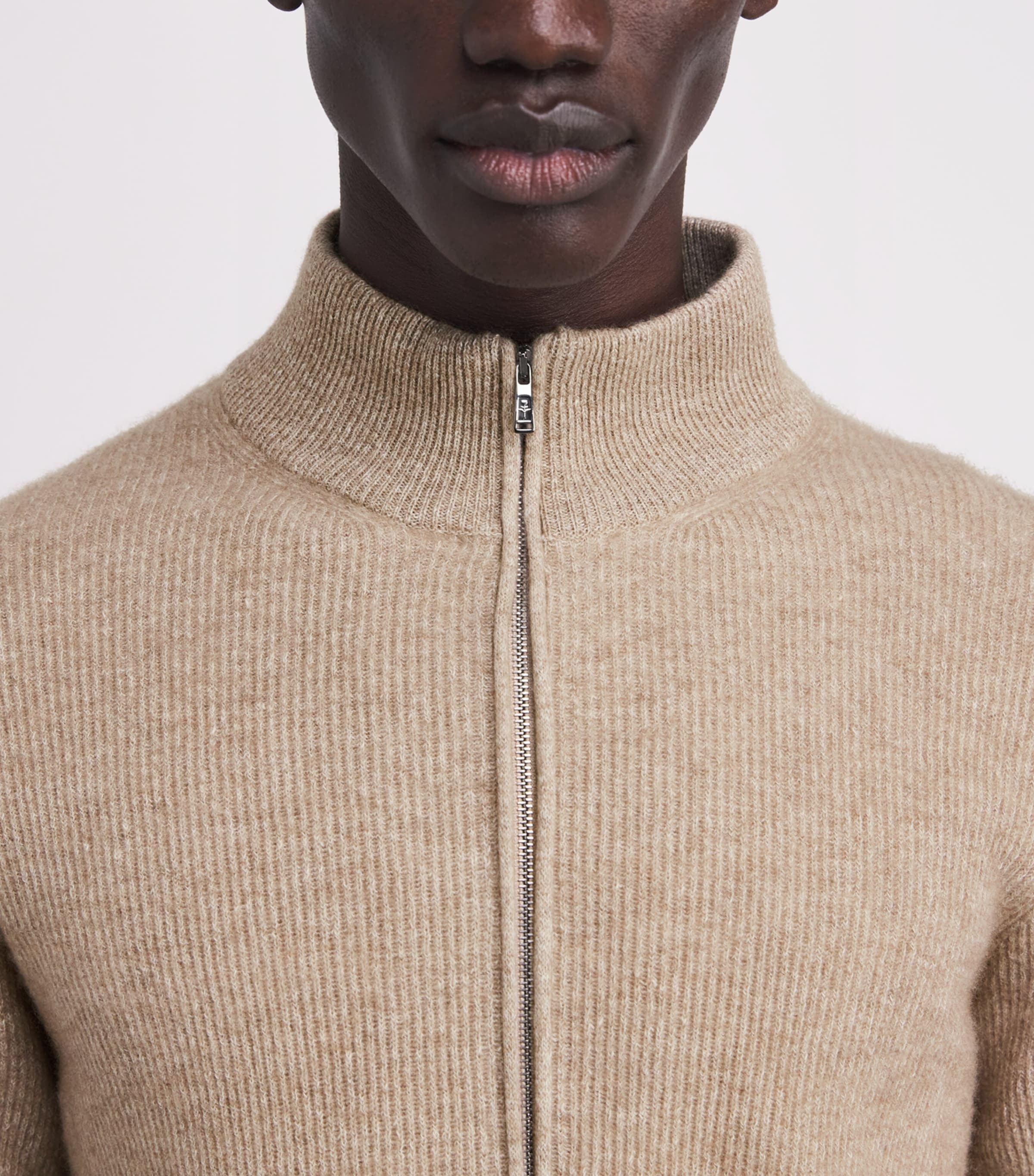Fioroni Cashmere Beige Cashmere-Linen Zip-Up Cardigan | Harrods CO