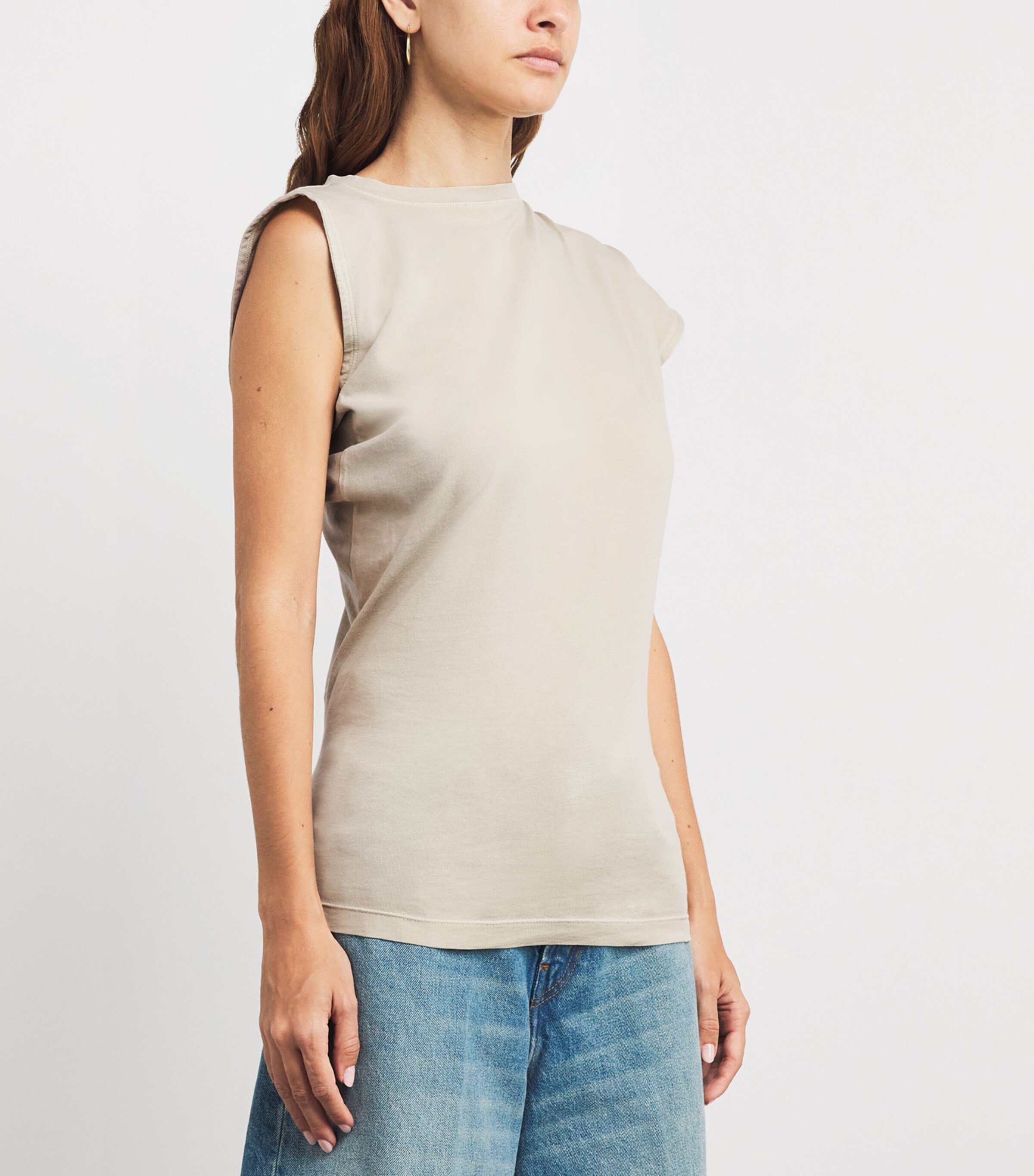 AGOLDE Beige Organic Cotton Beth T-Shirt | Harrods DE