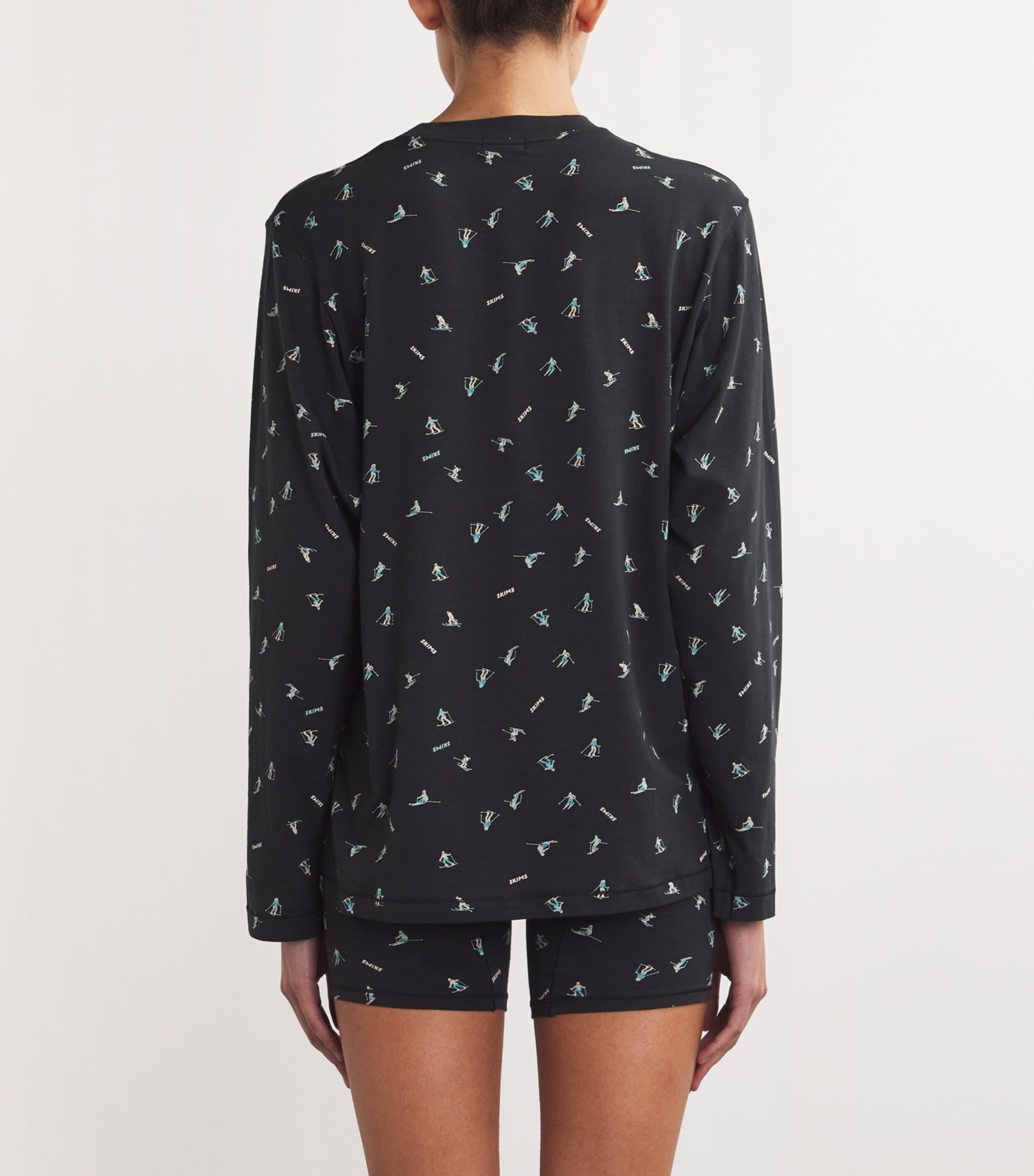 Skims Ski Print Boyfriend Long-Sleeve Top & Boxers Set | Harrods US