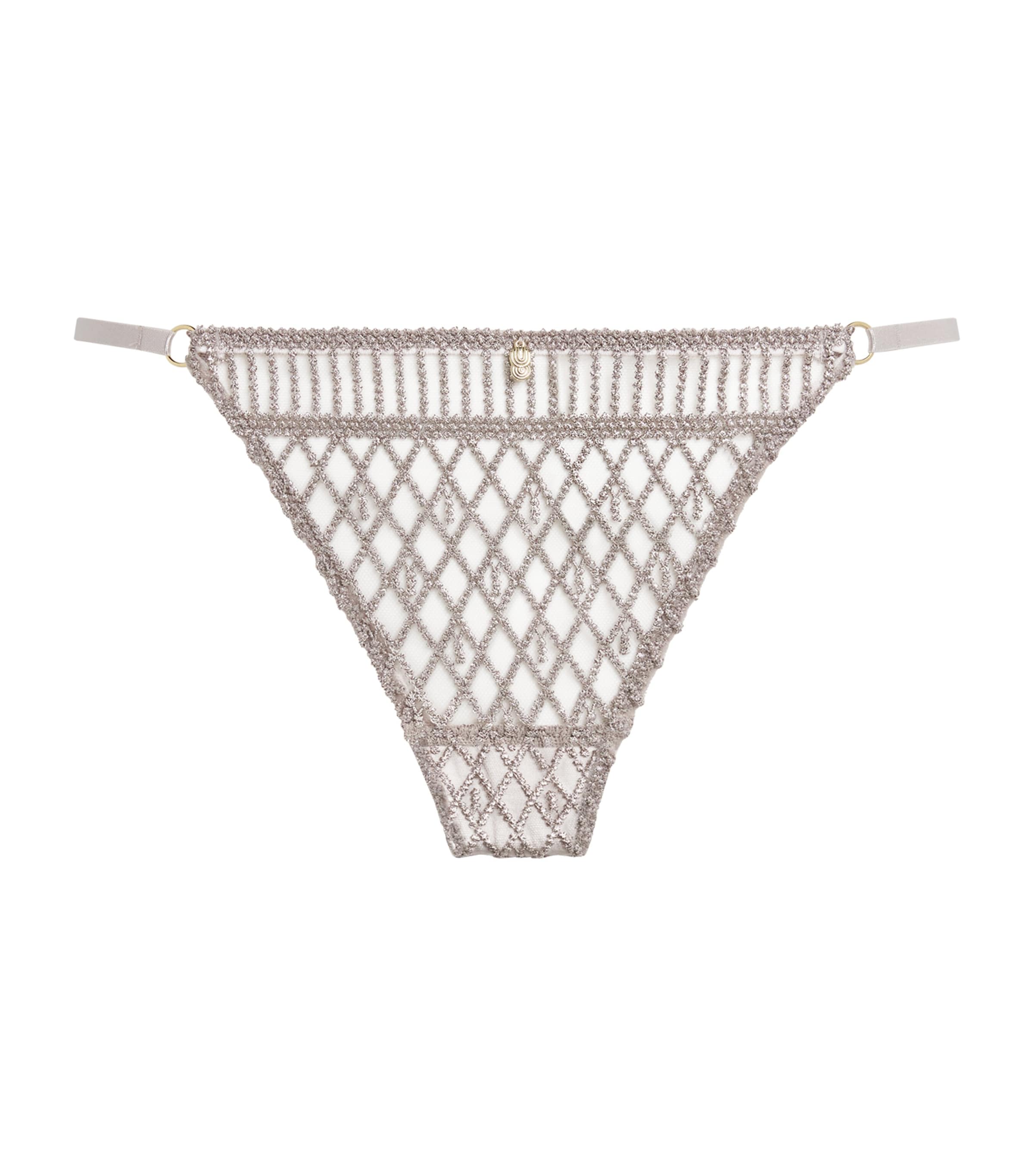 Aubade Embroidered Stardust Dream Tanga In Silver | ModeSens