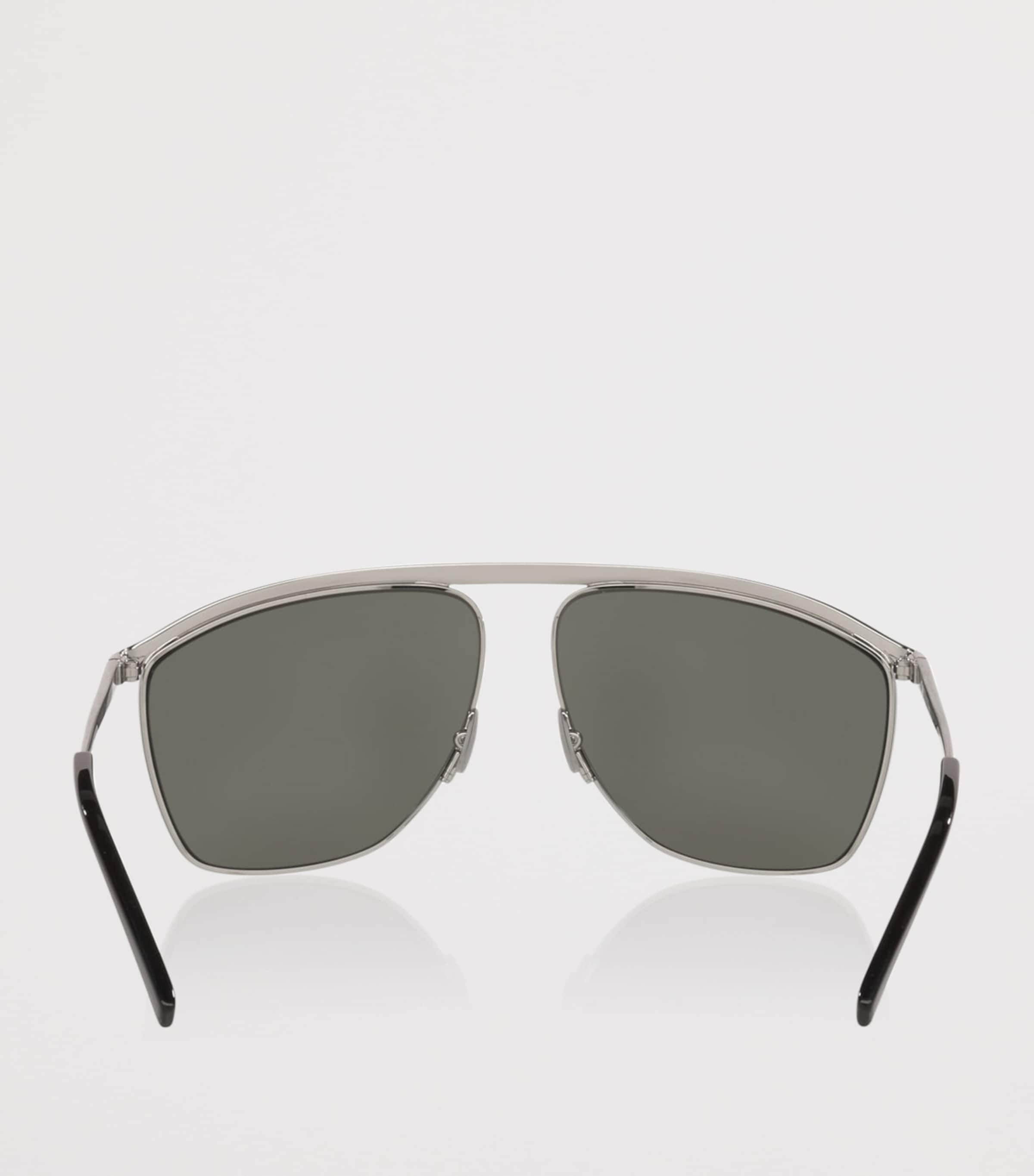 Saint Laurent Silver Metal SL820 Victoire Pilot Sunglasses | Harrods UK