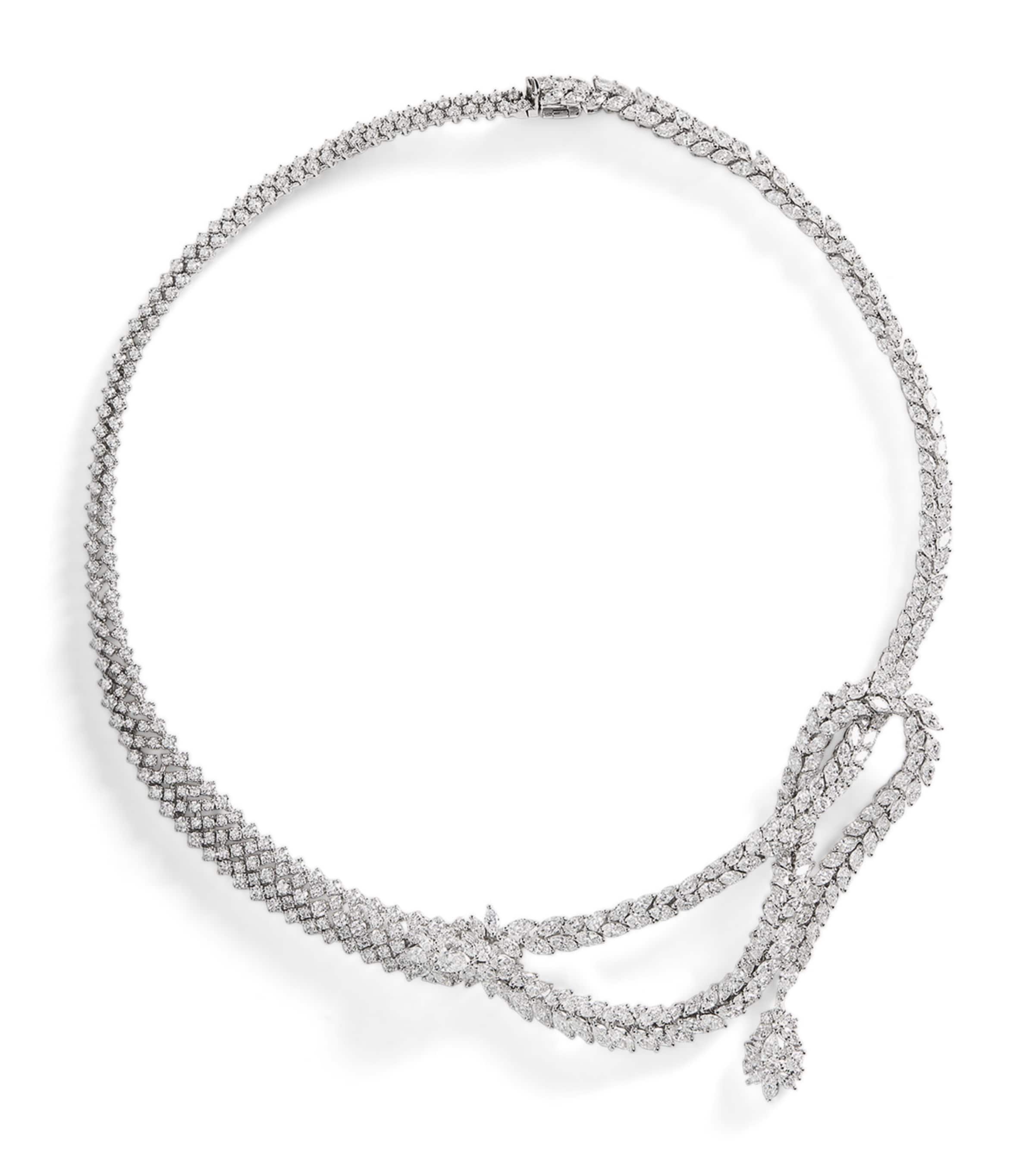 Yeprem White Gold and Diamond Y-Couture Leaf Choker | Harrods HK