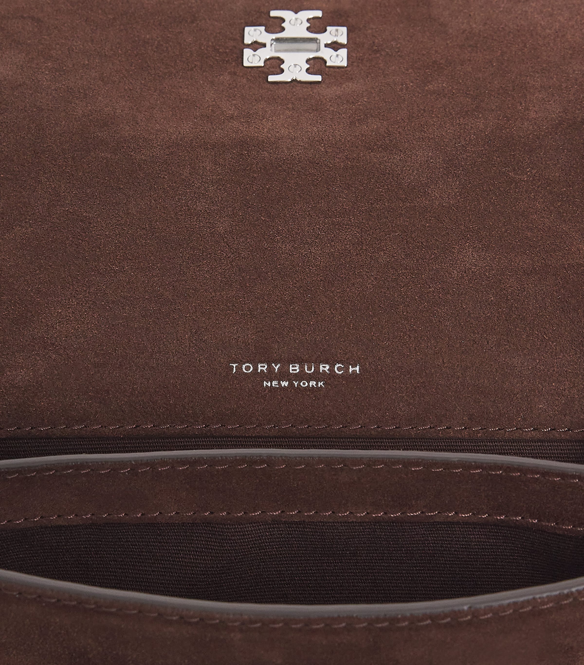 Tory Burch Brown Mini Suede Kira Turnlock Shoulder Bag | Harrods CA