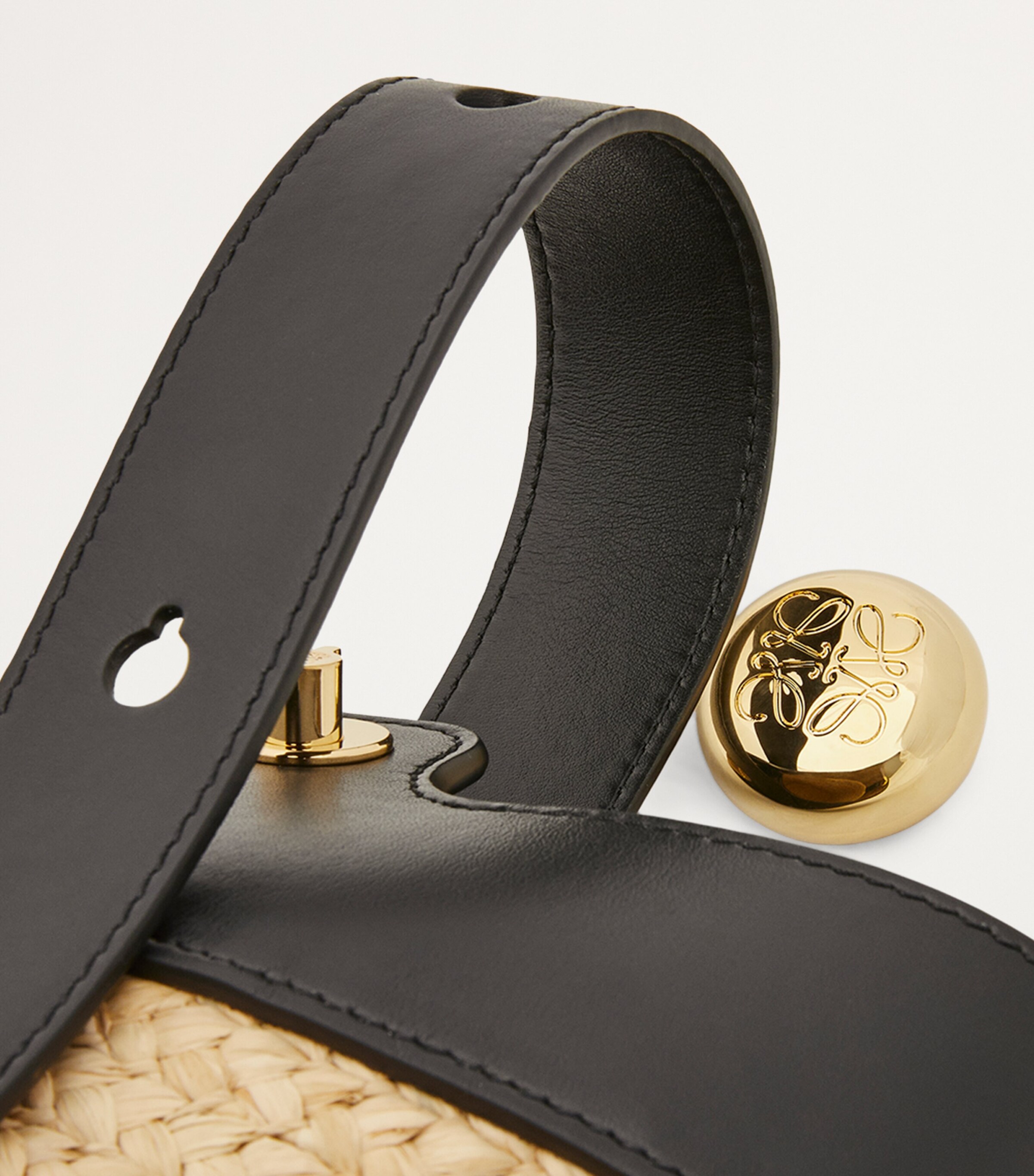 LOEWE Beige Mini Raffia Pebble Bucket Bag | Harrods UK
