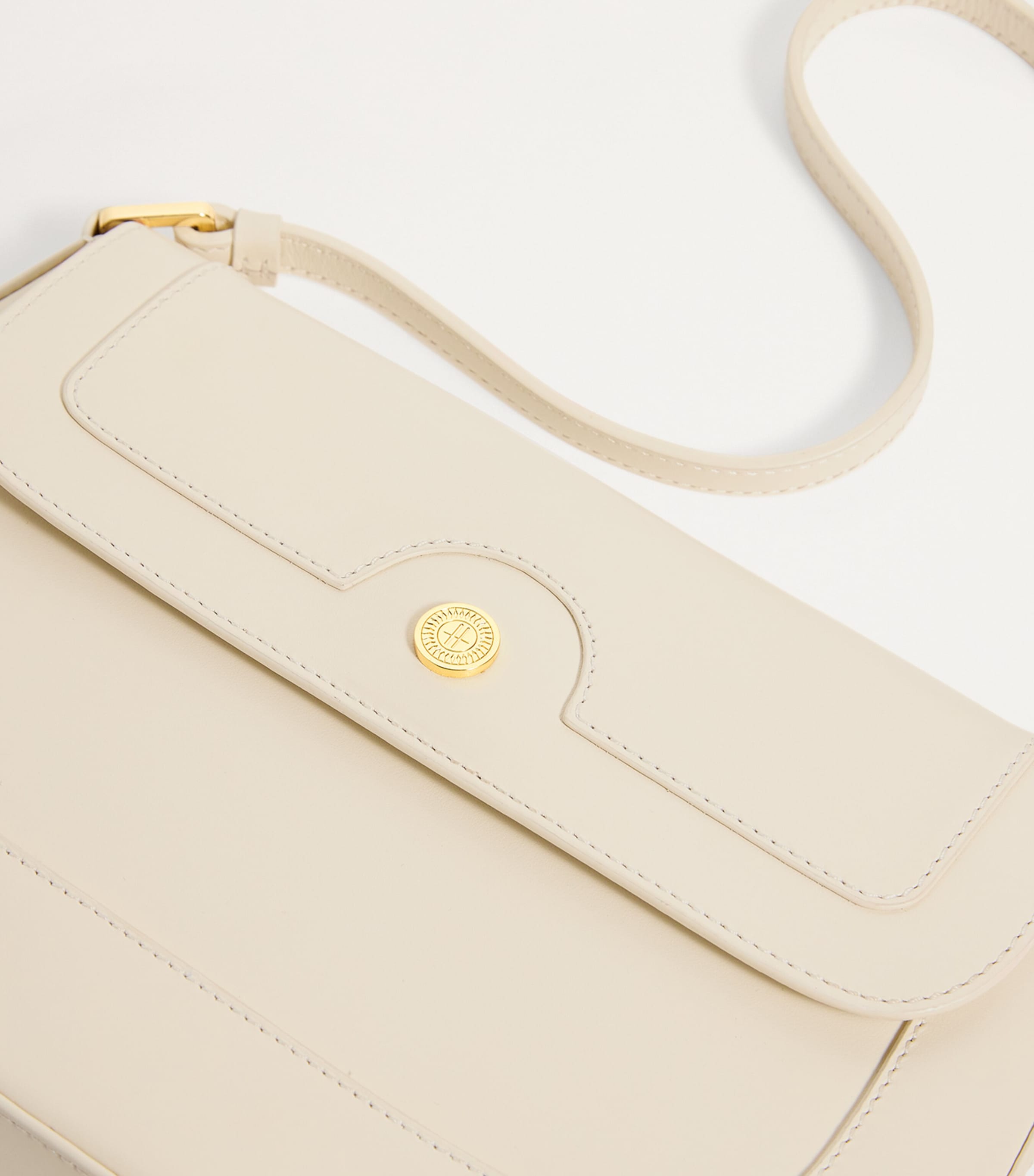 Harrods Ivory Leather Shoulder Bag | Harrods UK