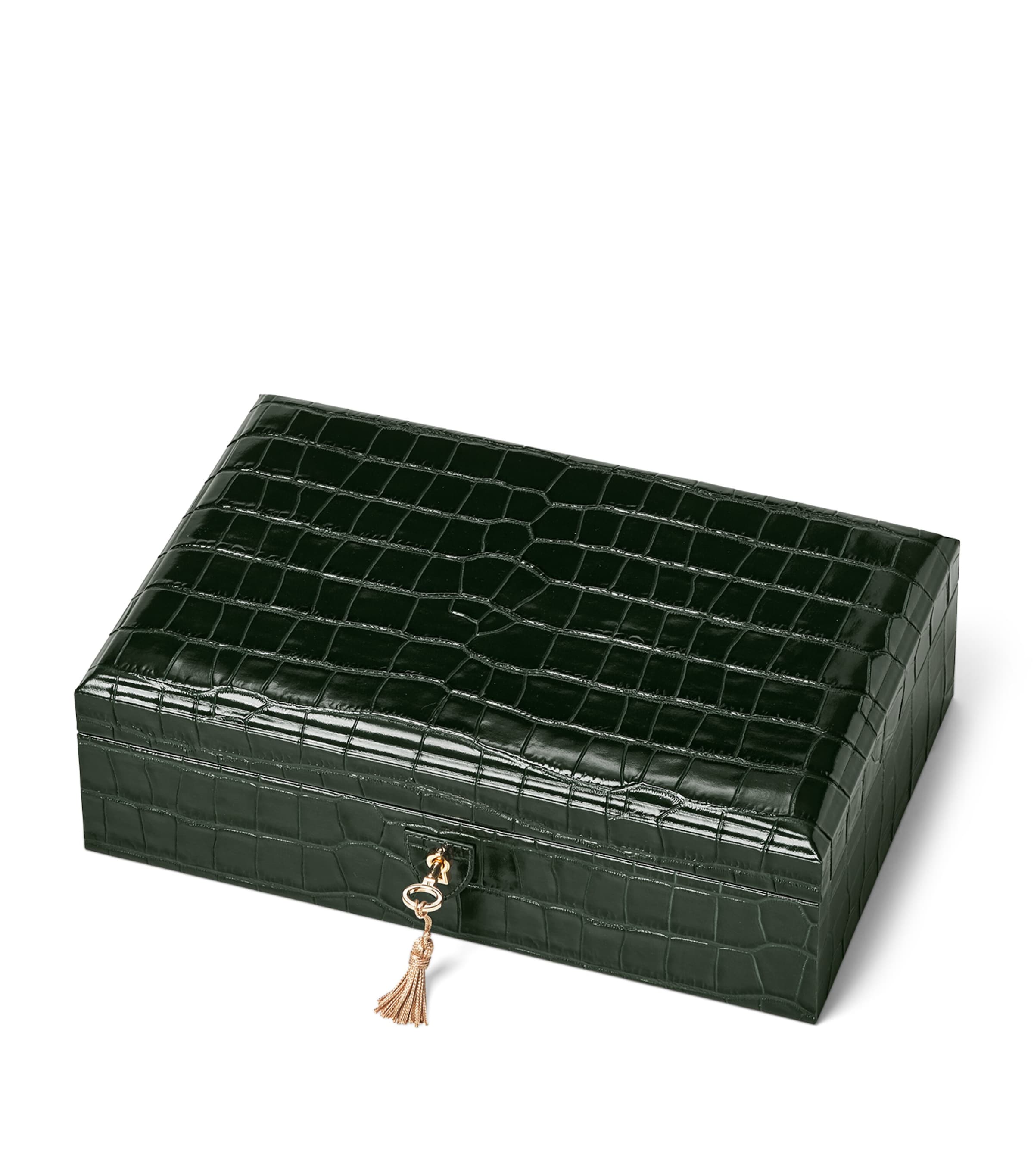 Aspinal Of London Leather Croc-Embossed Savoy Jewellery Box | Harrods CA
