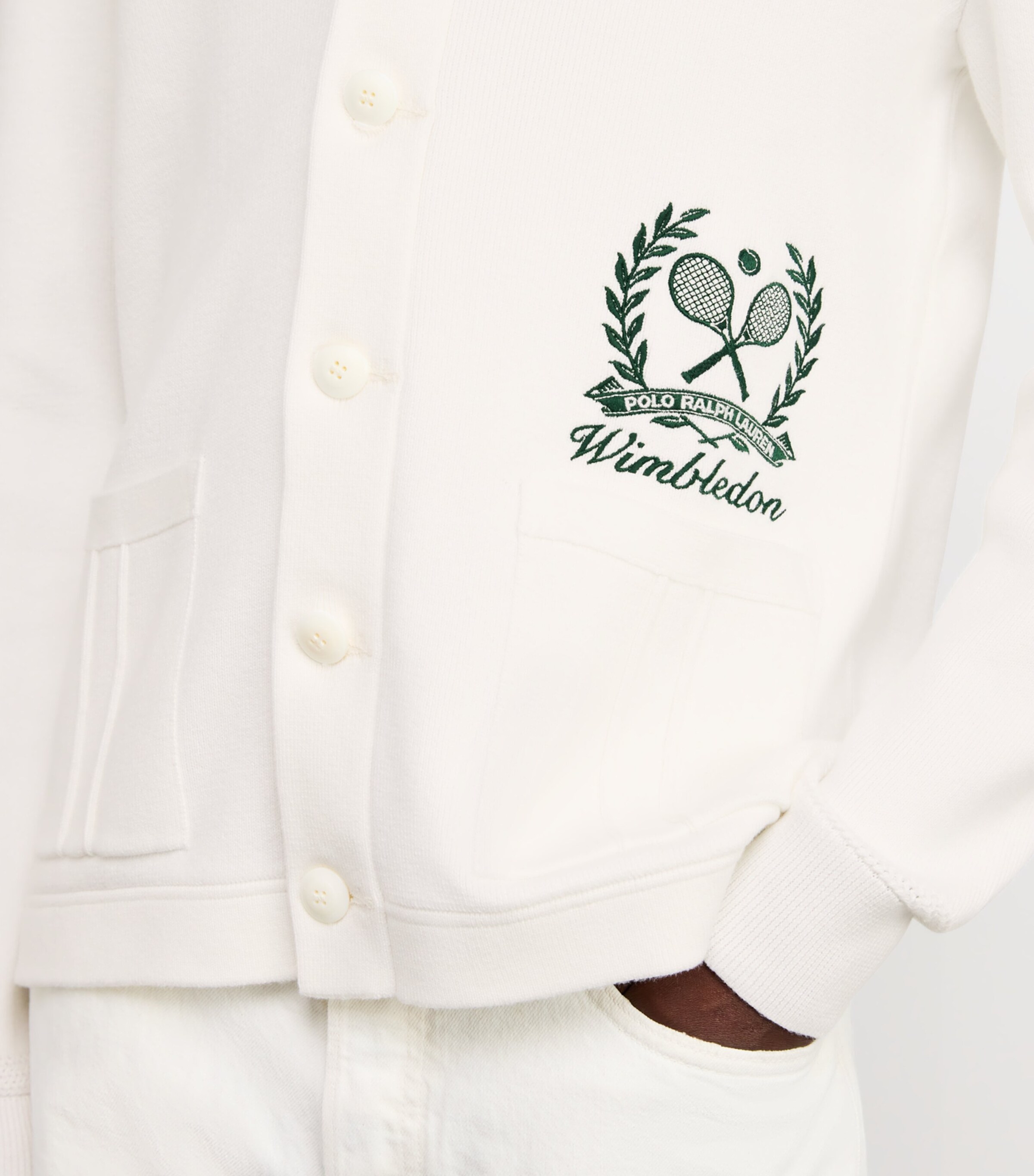 Polo Ralph Lauren White x Wimbledon Cotton Crest Cardigan | Harrods US