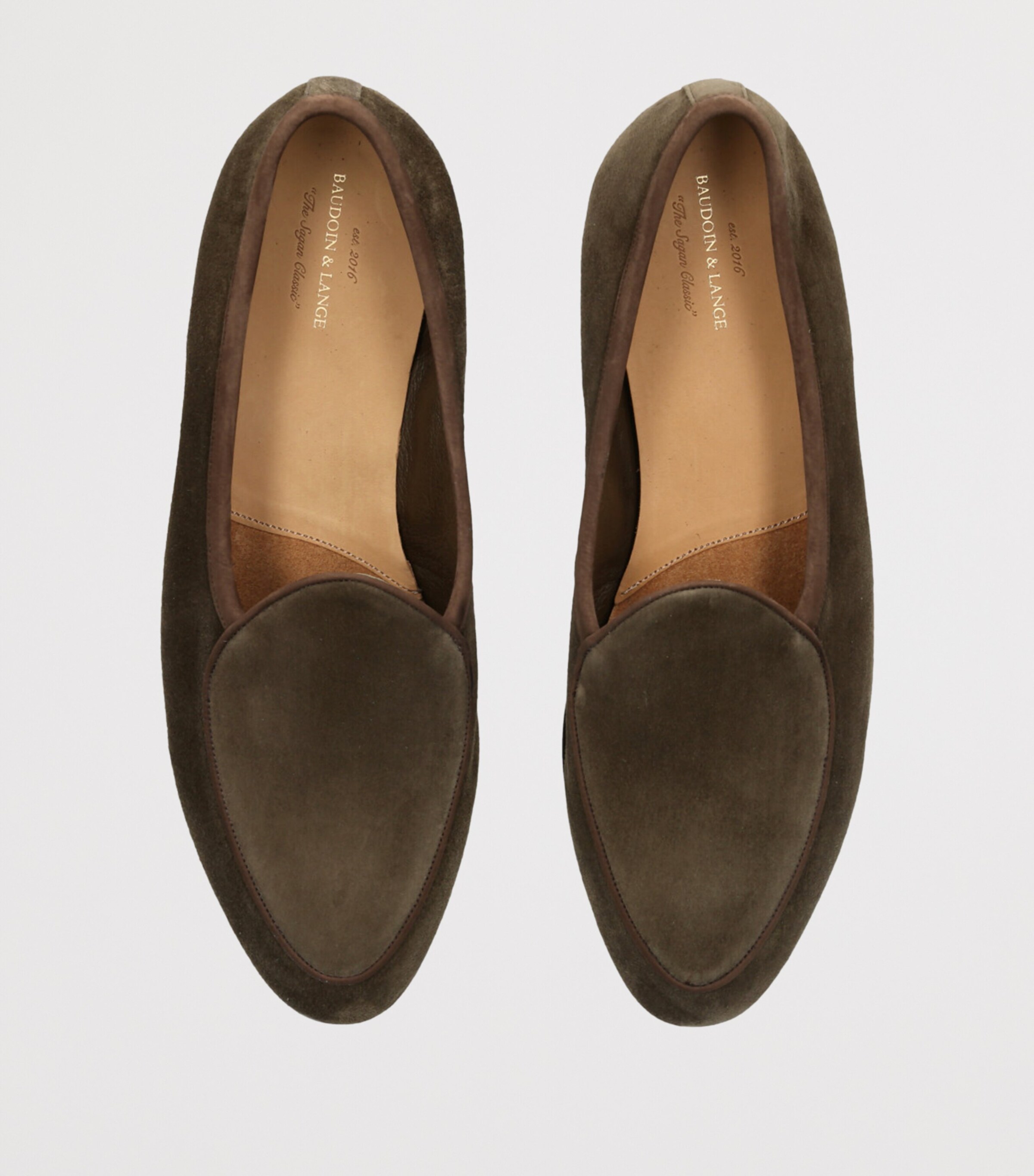 Baudoin & Lange Green Suede Sagan Classic Loafers | Harrods US