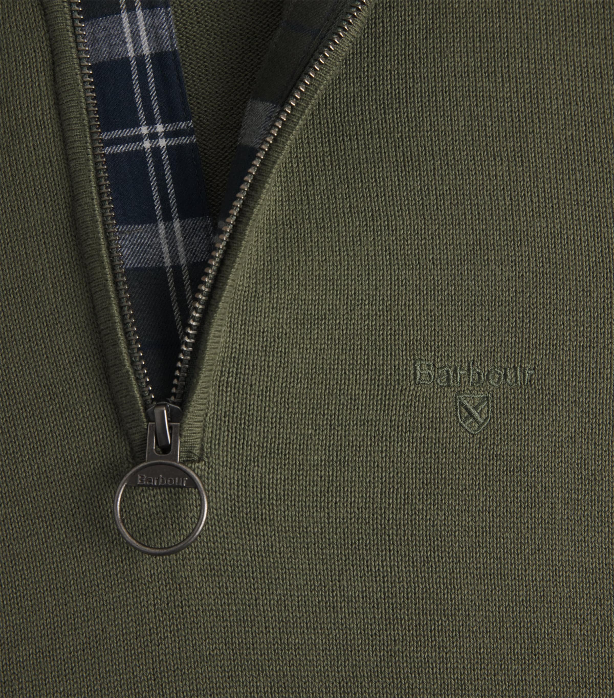 Barbour Green Cotton Half-Zip Sweater | Harrods UK