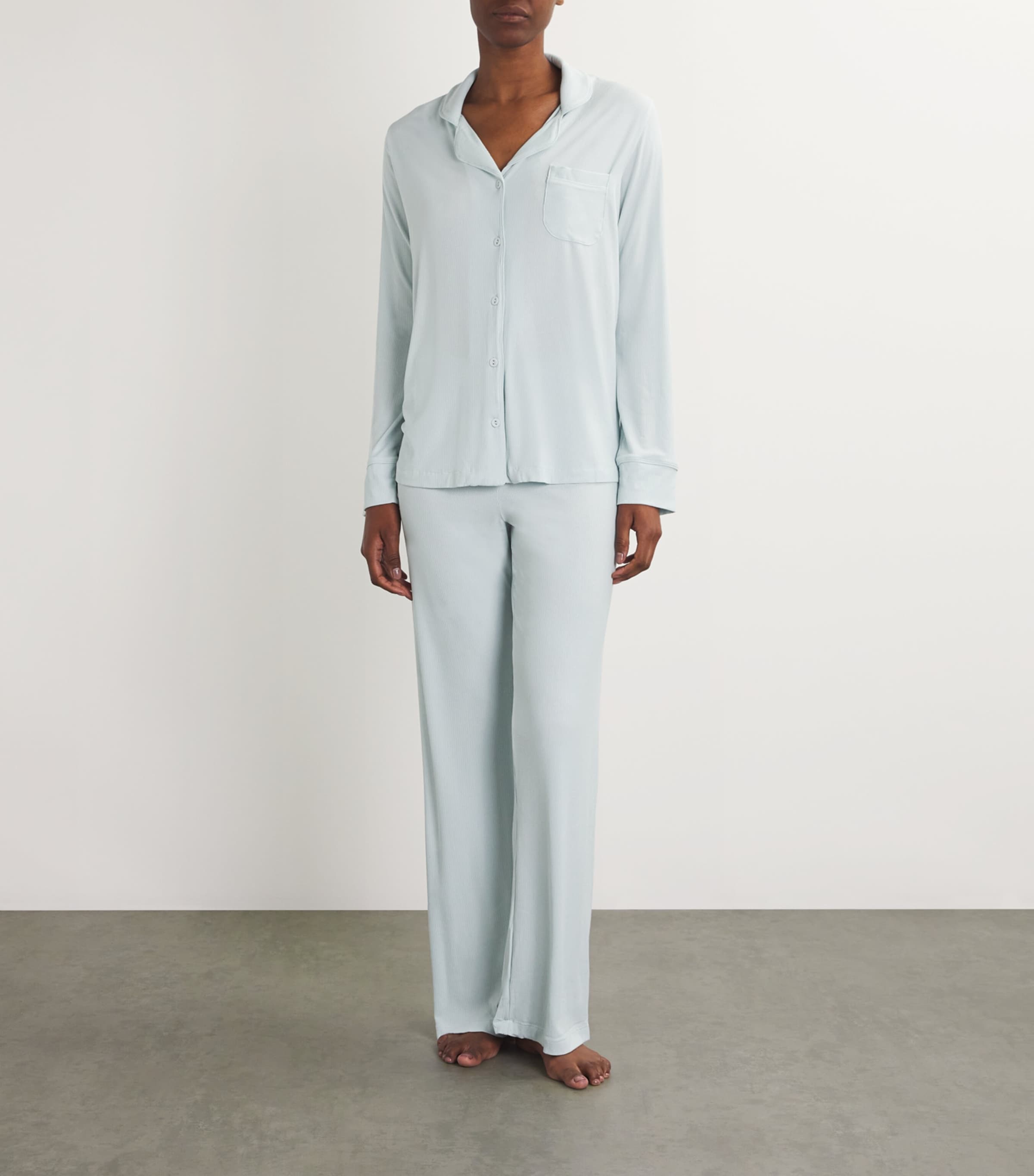 Skims Soft Lounge Ribbed Pyjama Set | Harrods UK