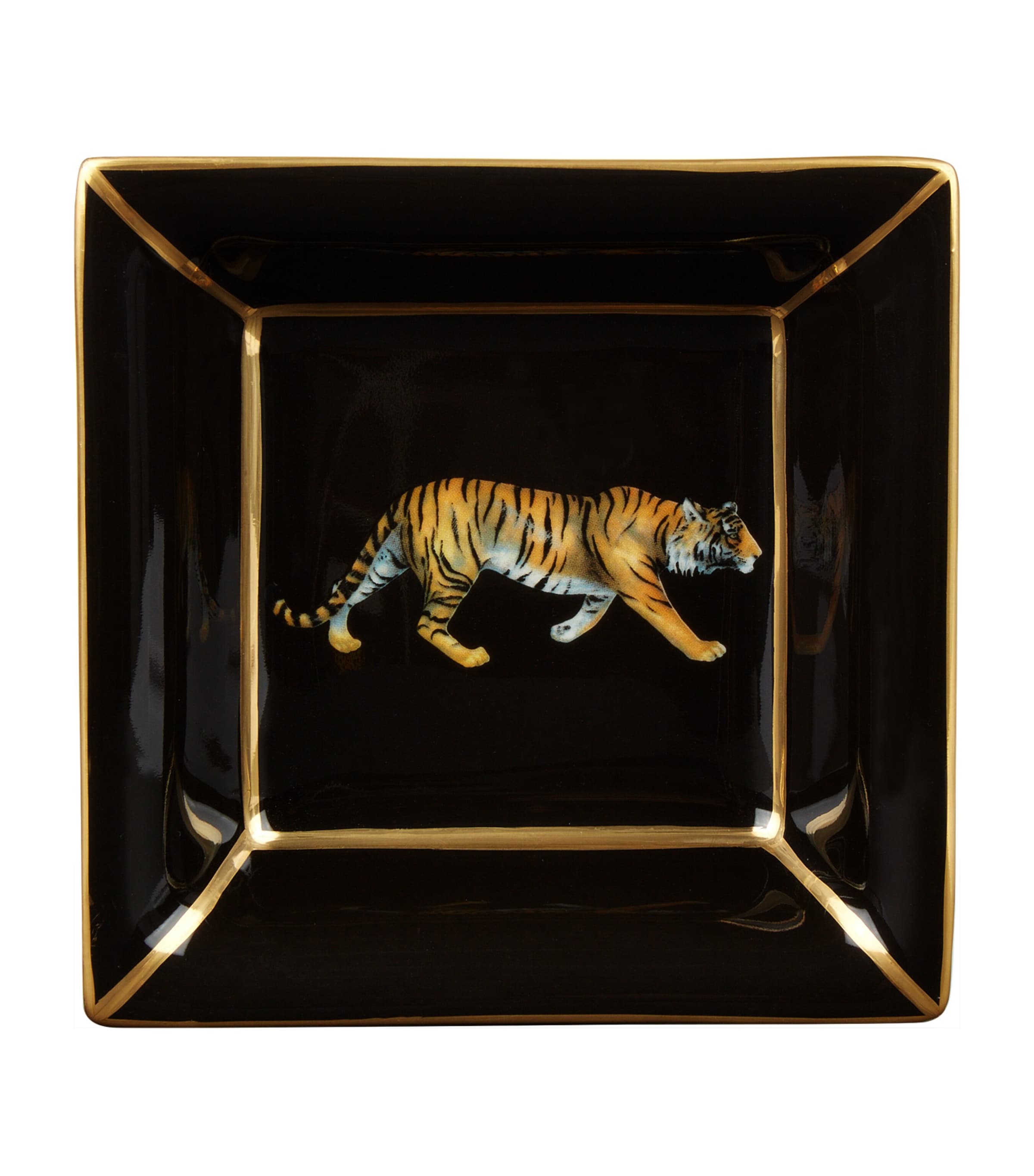 Halcyon Days Square Tiger Tray | Harrods UK