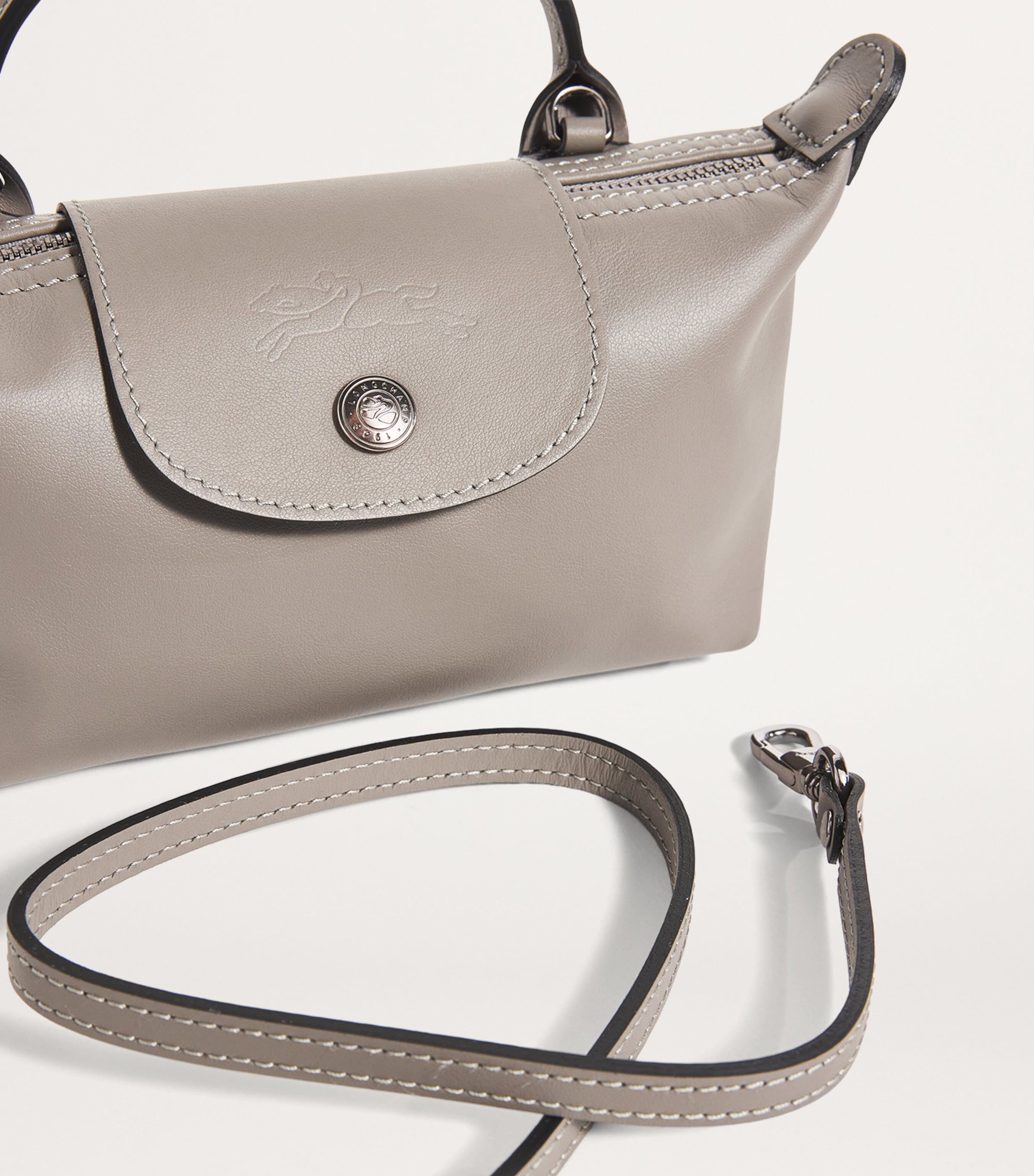 Longchamp Blue Extra-Small Leather Le Pliage Xtra Pouch | Harrods UK