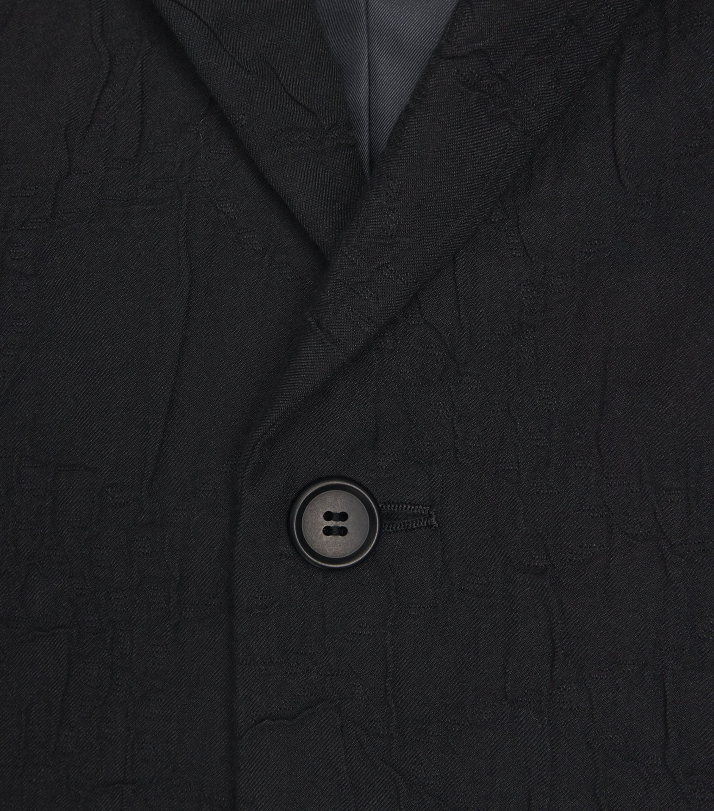 IM MEN Black Shrink Jacquard Single-Breasted Blazer | Harrods CA